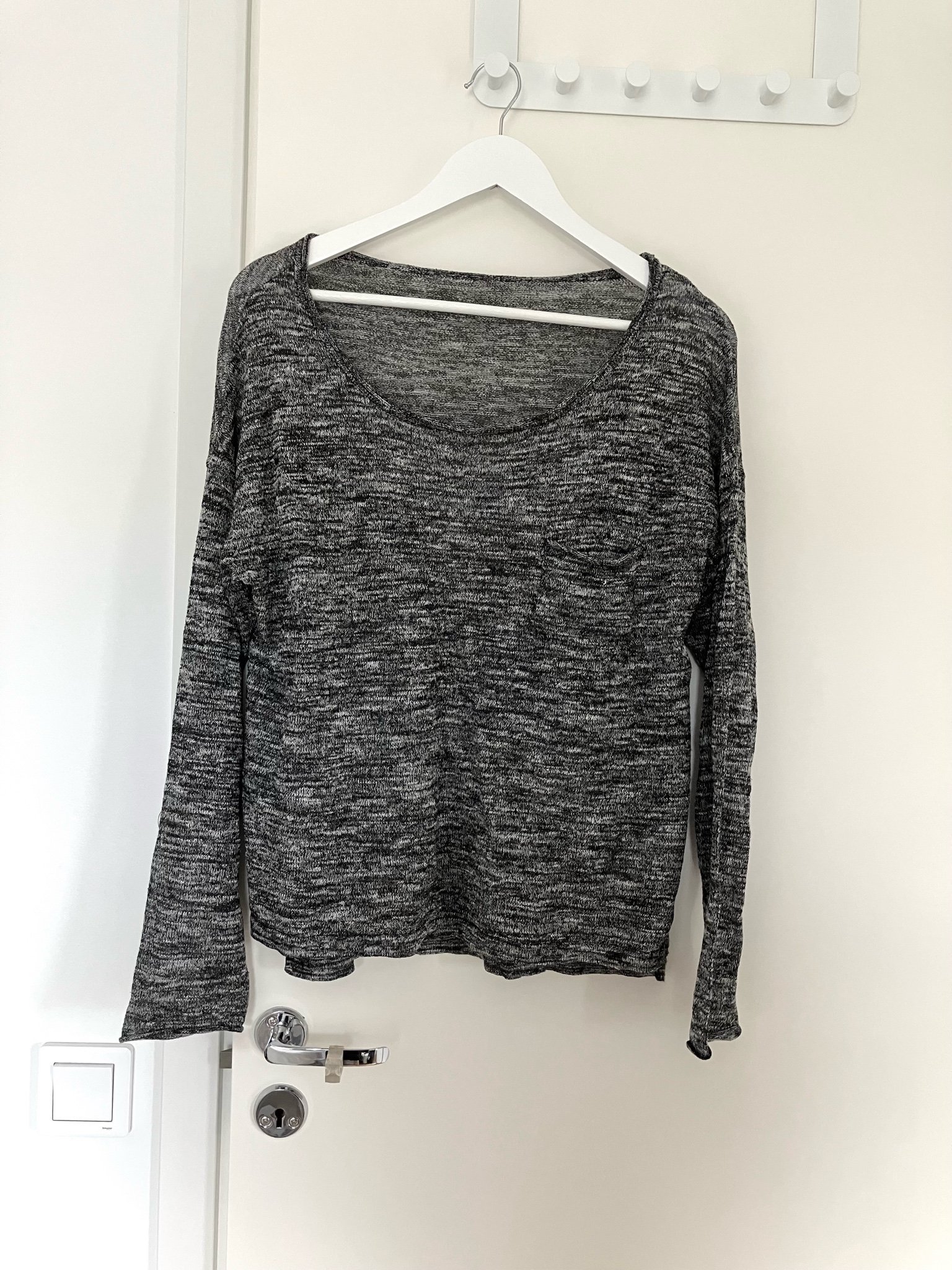 Tunn gråmelerad långärmad stickad tröja från H&.. | Köp på Tradera ...