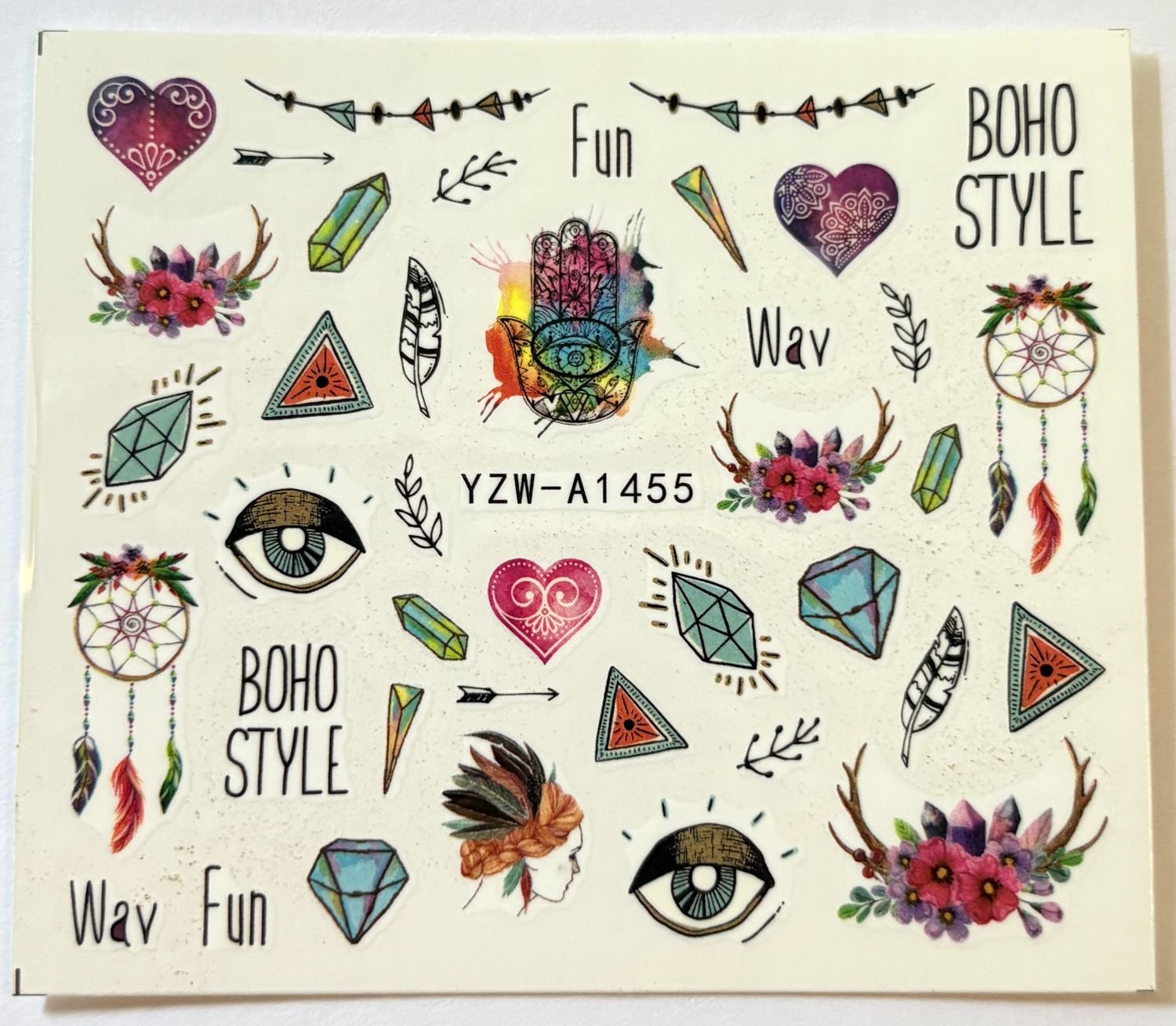 Nail art transfer stickers boho style symboler .. | Köp på Tradera ...