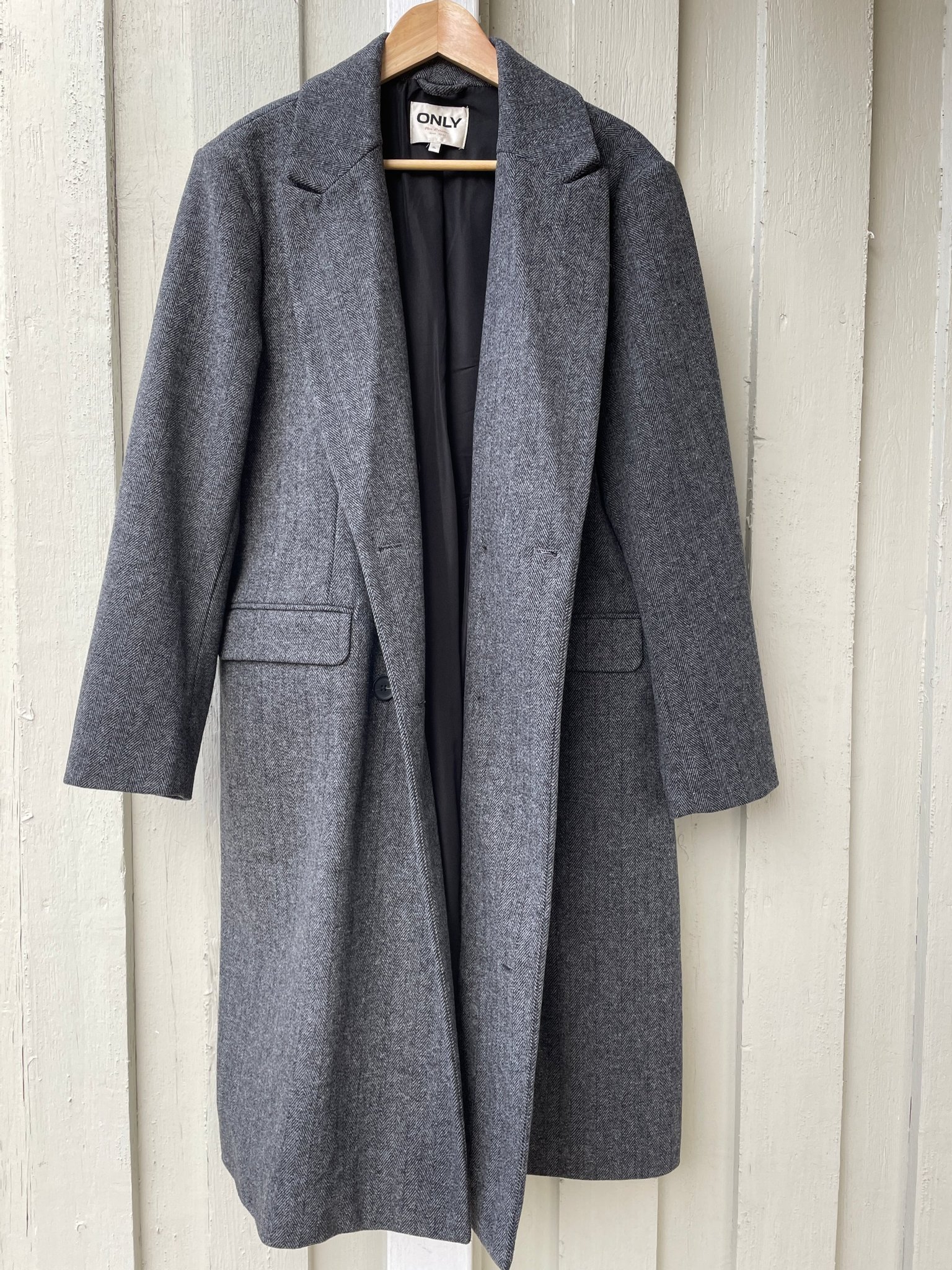 ONLY Willa L/S LONG HERRINGBONE - Klassisk kapp.. | Köp på Tradera ...