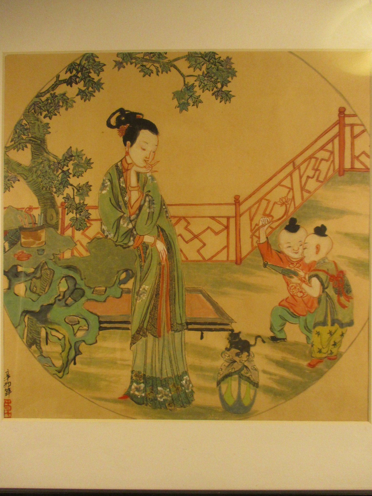 Jätte fin kinesisk tavla handmålad | Köp på Tradera (692568872)