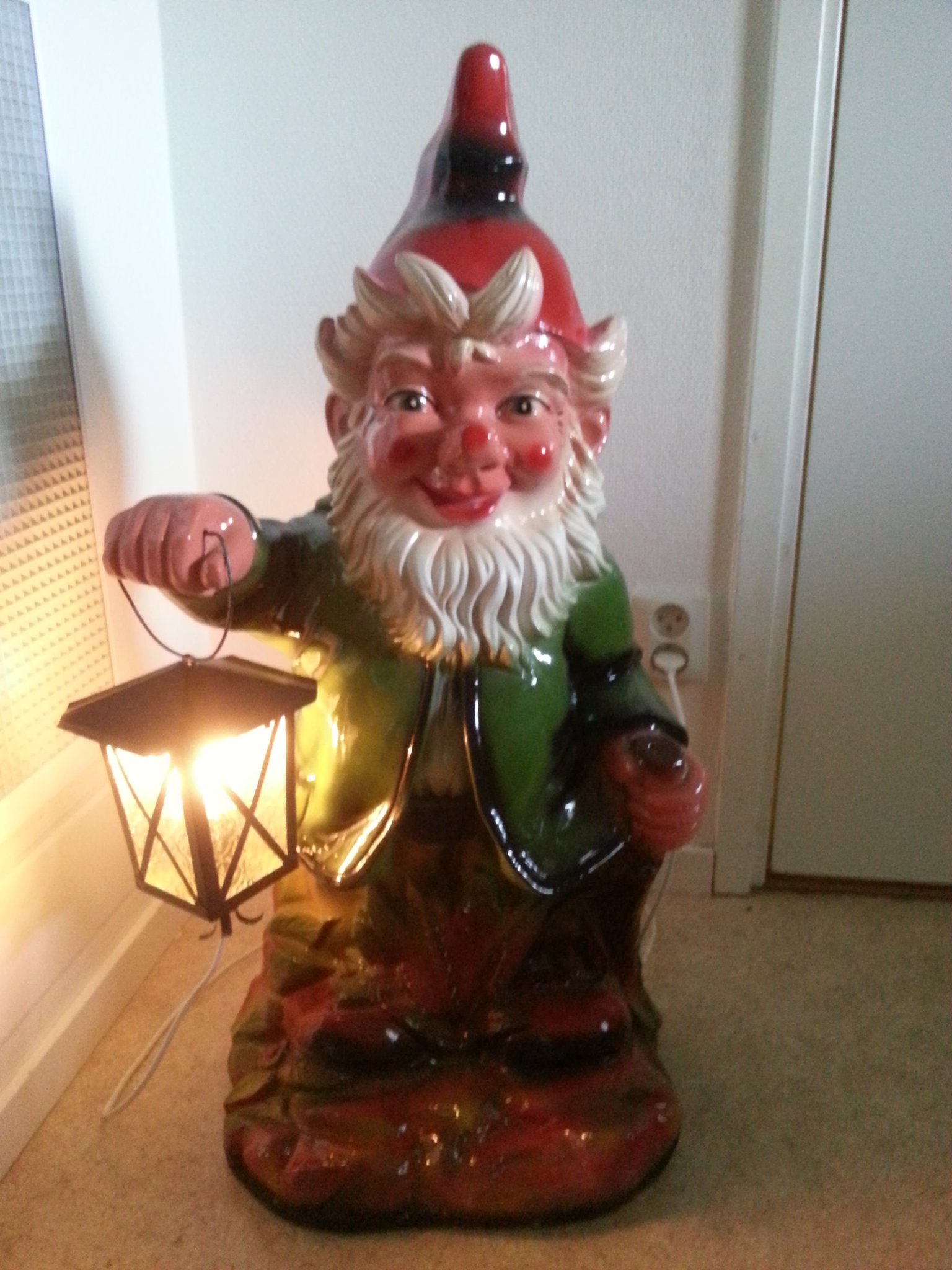 Stor äldre Tomte med lykta belysning golv Tomte.. (419712959) ᐈ Köp på ...