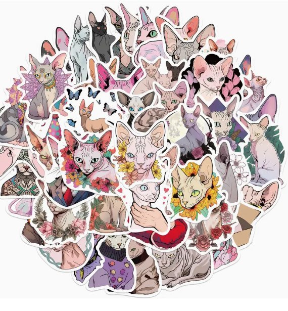 Nya klistermärken 50st Tecknade Sfinks Katt Hår.. | Köp på Tradera ...