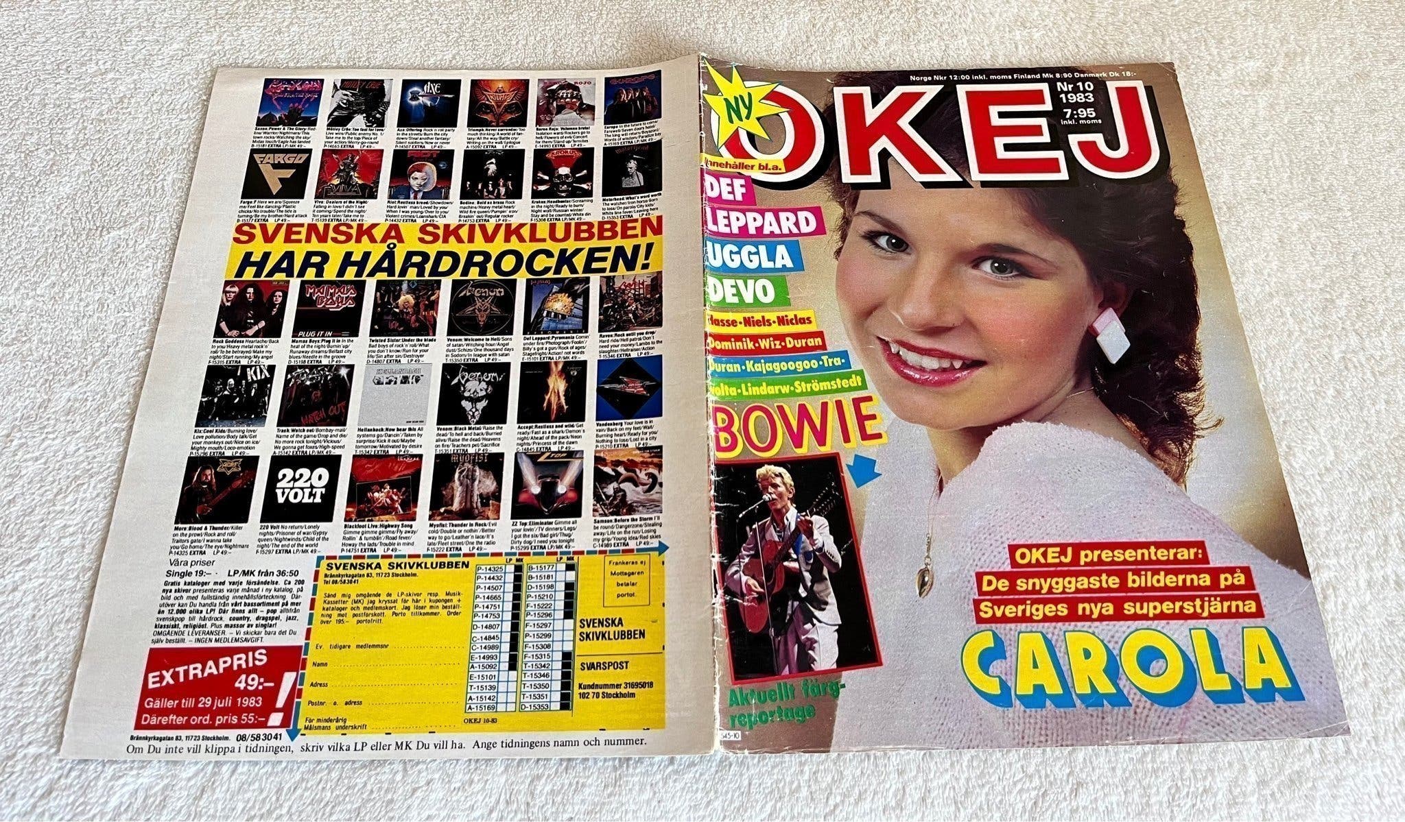 Carola Häggkvist Omslag 1983 poster tidningen O.. | Köp på Tradera ...