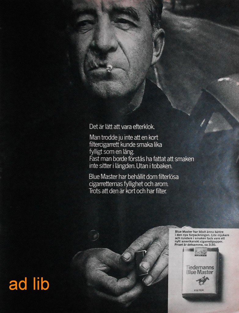 TIEDEMANNS BLUE MASTER FILTER, REKLAM TIDNINGSA.. | Köp på Tradera ...