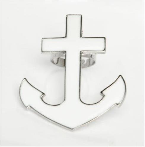 Retro Ring i Form av Vitt Ankare - Symbol för Hopp - Silver Vintage ...