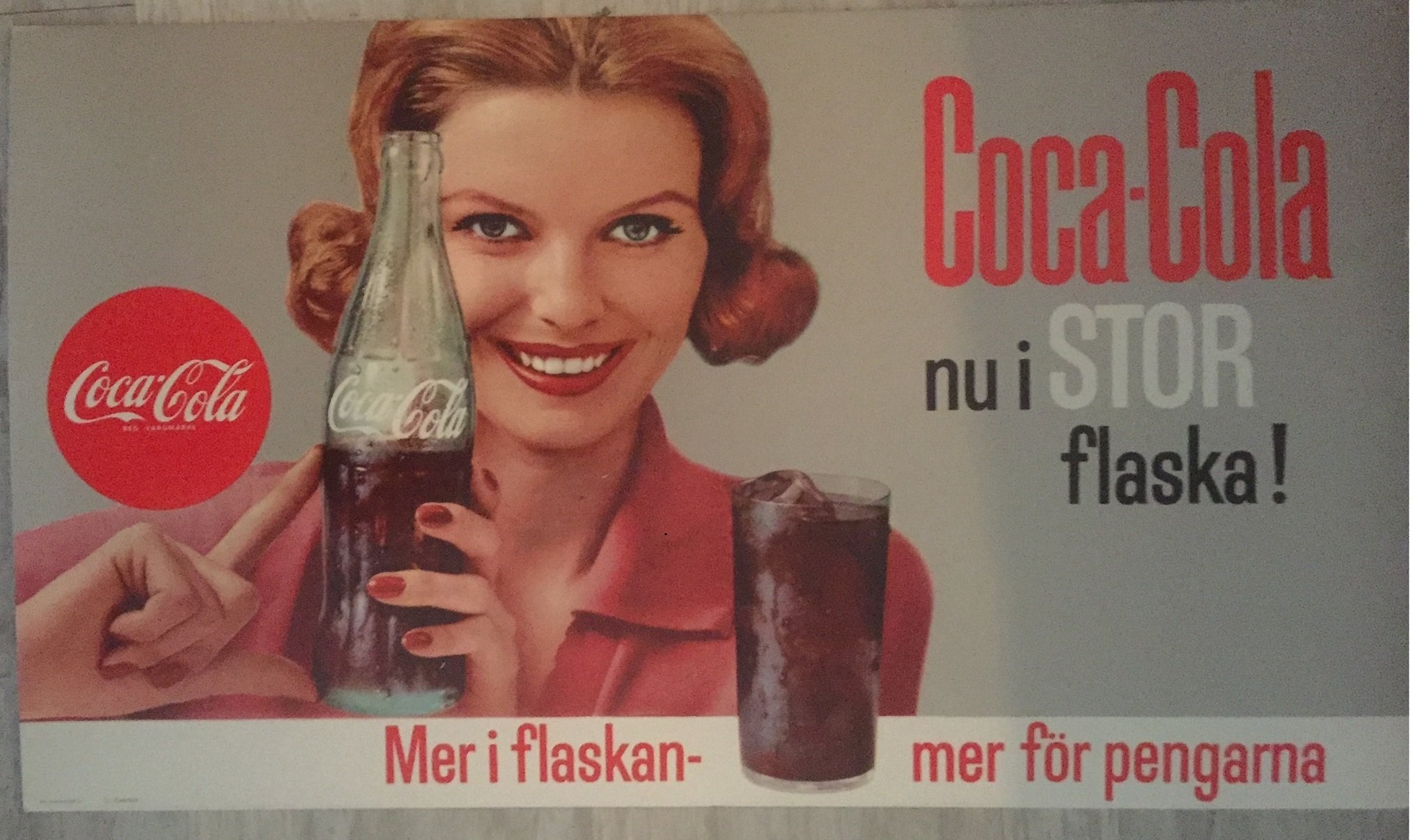 COCA-COLA Svensk Reklam-skylt i papp fr 1960-t.. | Köp på Tradera ...