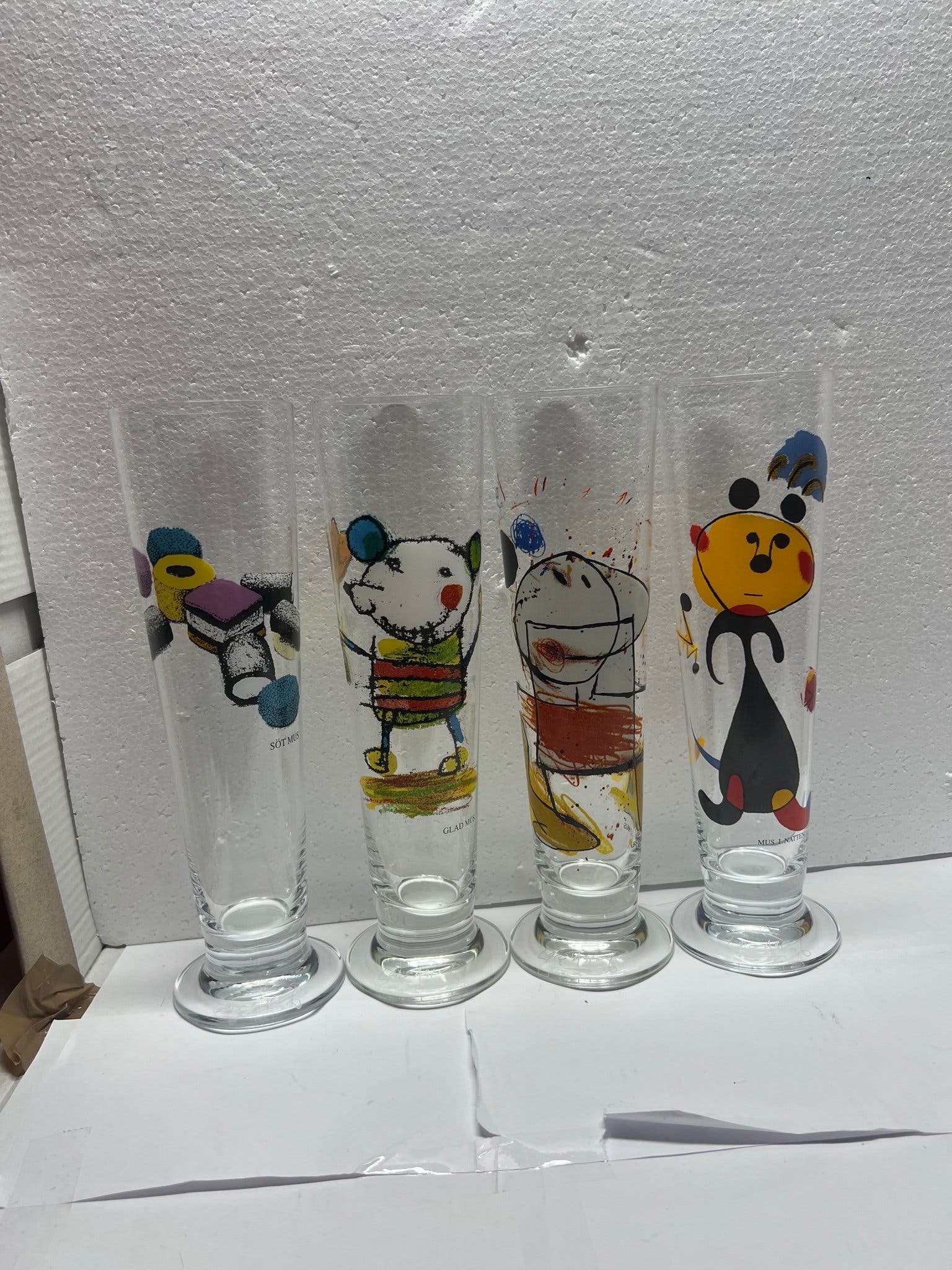 Lars Åberg (Lasse Åberg) 4 stycken ölglas/drink.. | Köp på Tradera ...