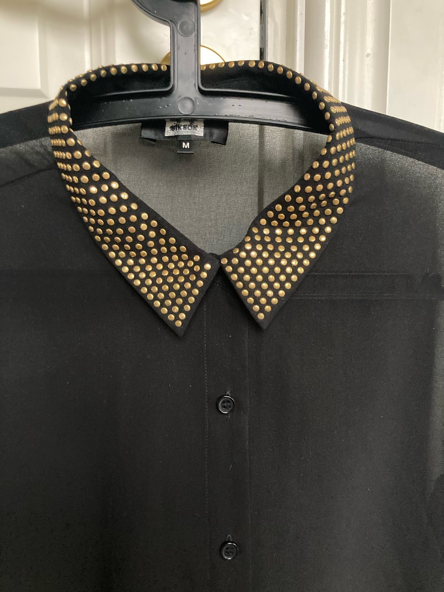 Svart blus med festlig krage M Bik Bok skjorta | Köp på Tradera (710934520)