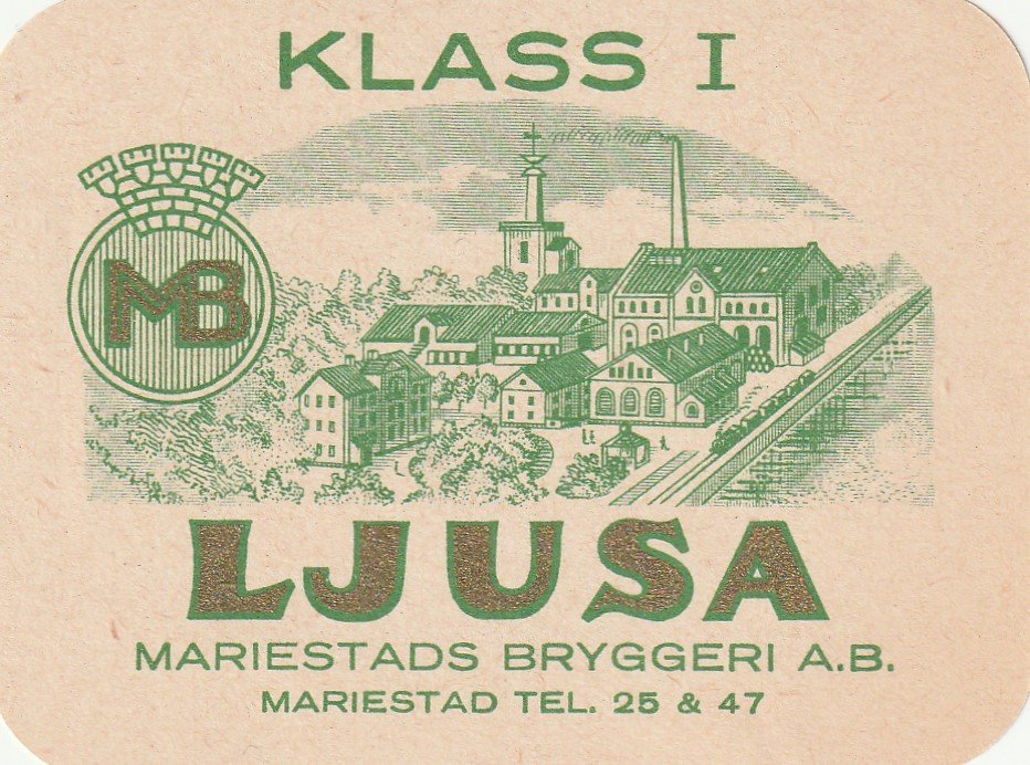 OLD BEER LABEL - KLASS I LJUSA MARIESTAD SWEDEN.. | Köp på Tradera ...