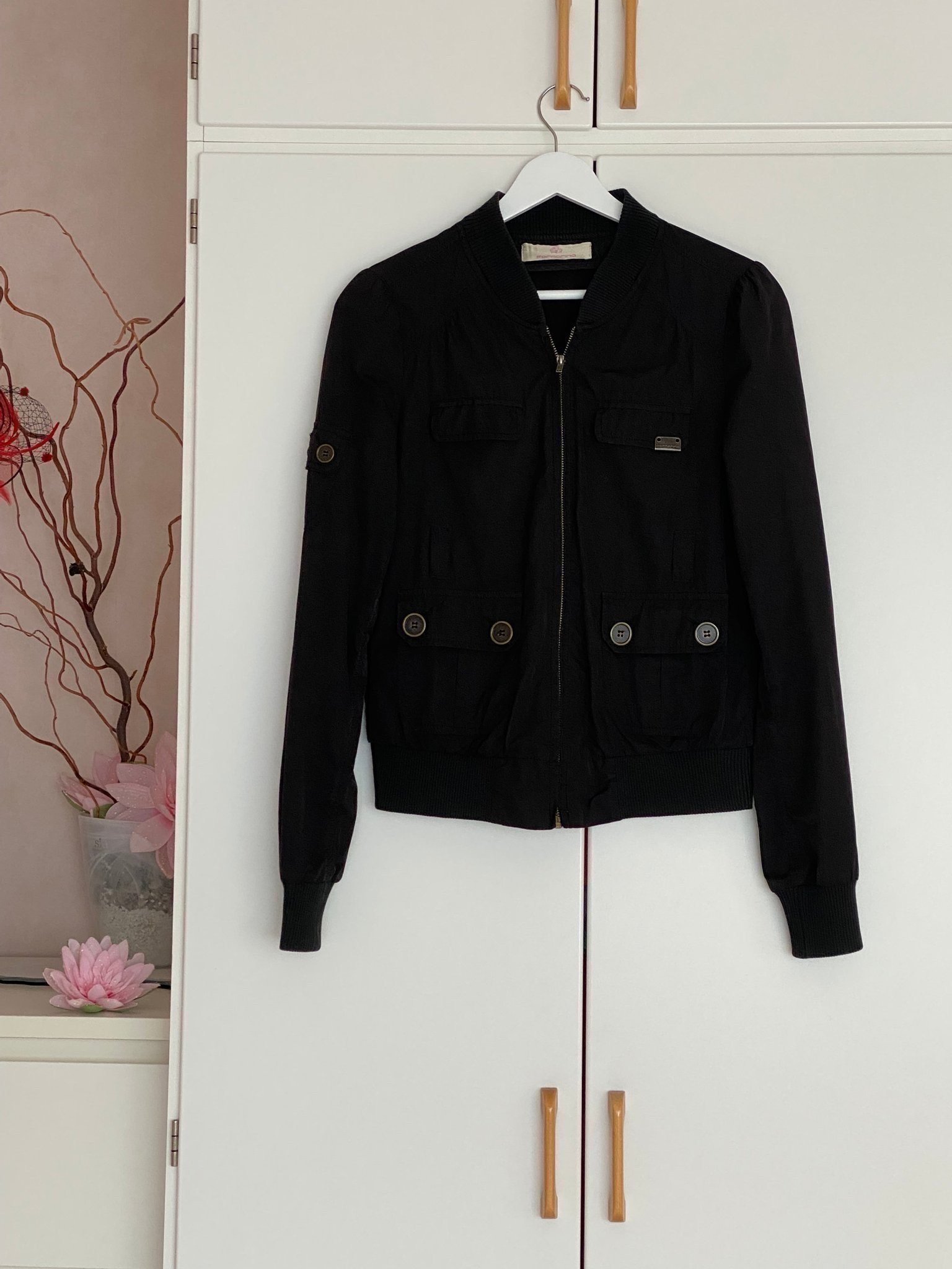 Fornarina svart bomber jacka, storlek S | Köp på Tradera (697304971)