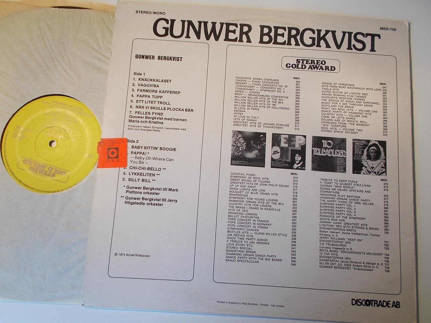 GUNWER BERGKVIST BARNEN MARIA.. | Köp från swedishvinyl på Tradera ...