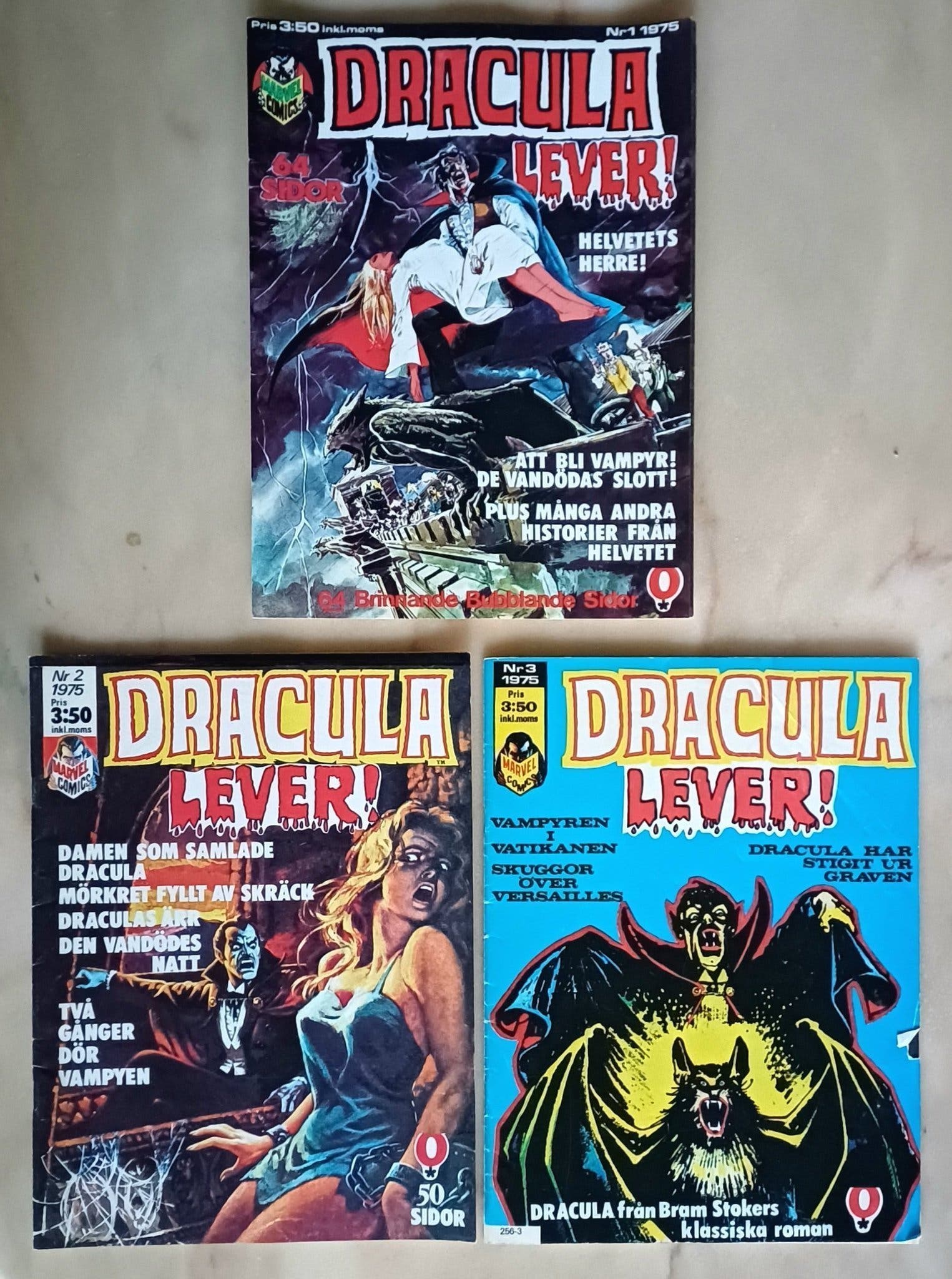 3st Dracula Lever 1975 Nr 1 + nr 2 + nr 3 Kompl.. | Köp på Tradera ...