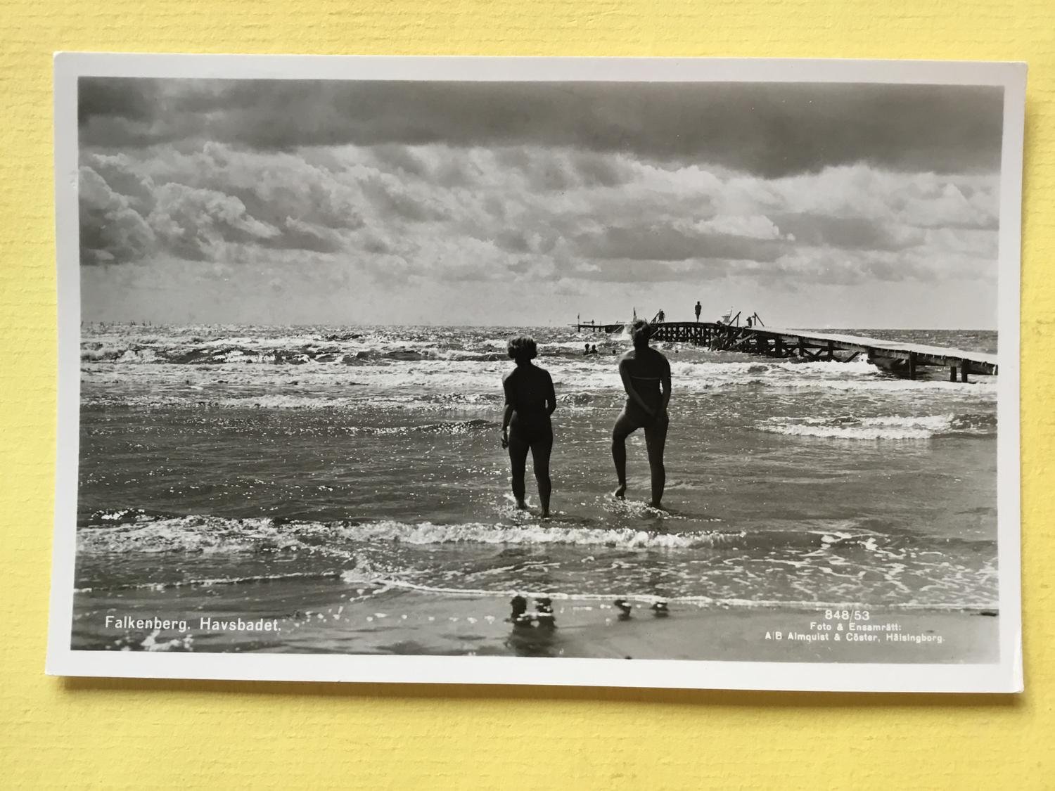Kort Falkenberg Havsbadet 1958 gamla formatet | Köp på Tradera (540967673)