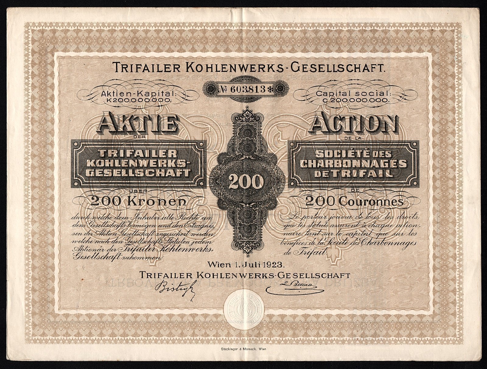 1923 Wien/Vienna, Austria: Trifailer Kohlenwerk.. | Köp på Tradera ...