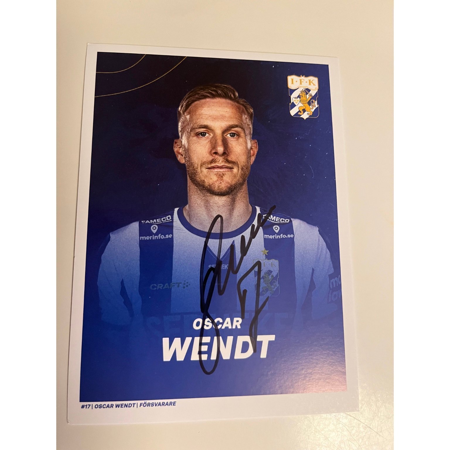 Oscar Wendt - IFK Göteborg 2023 - ÄKTA autograf.. | Köp på Tradera ...