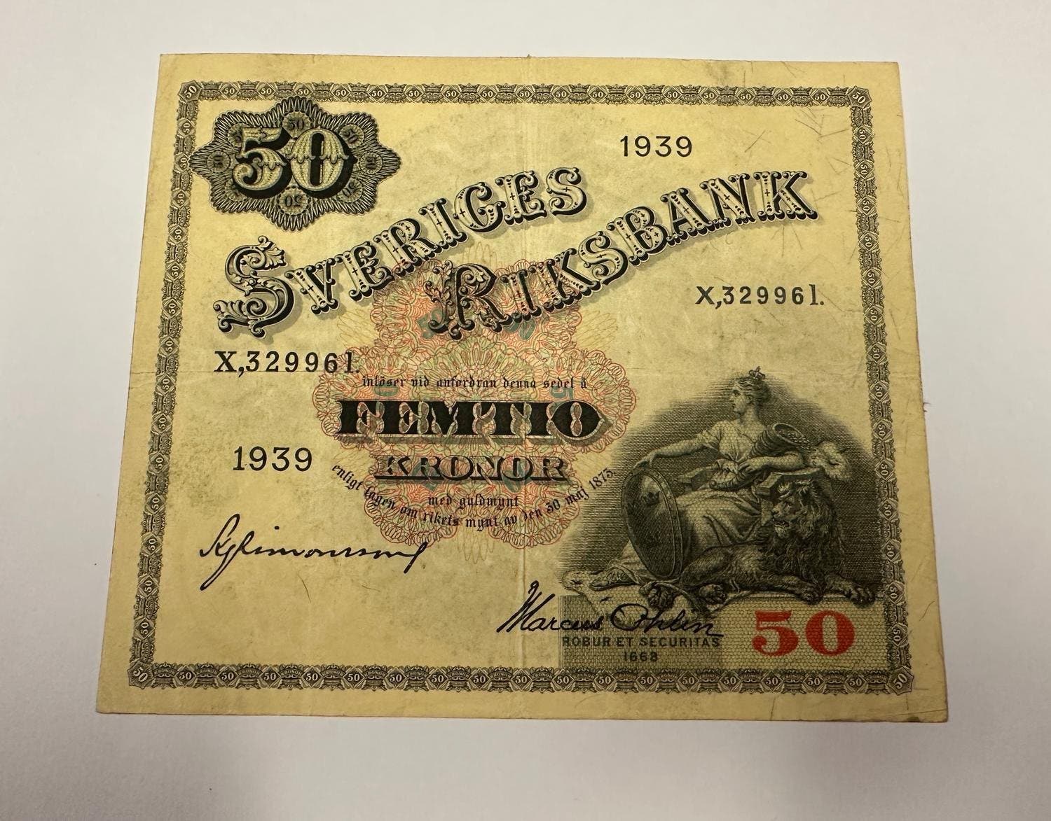 50 Kronor 1939 Sedel | Köp från arsenalen på Tradera (653664956)