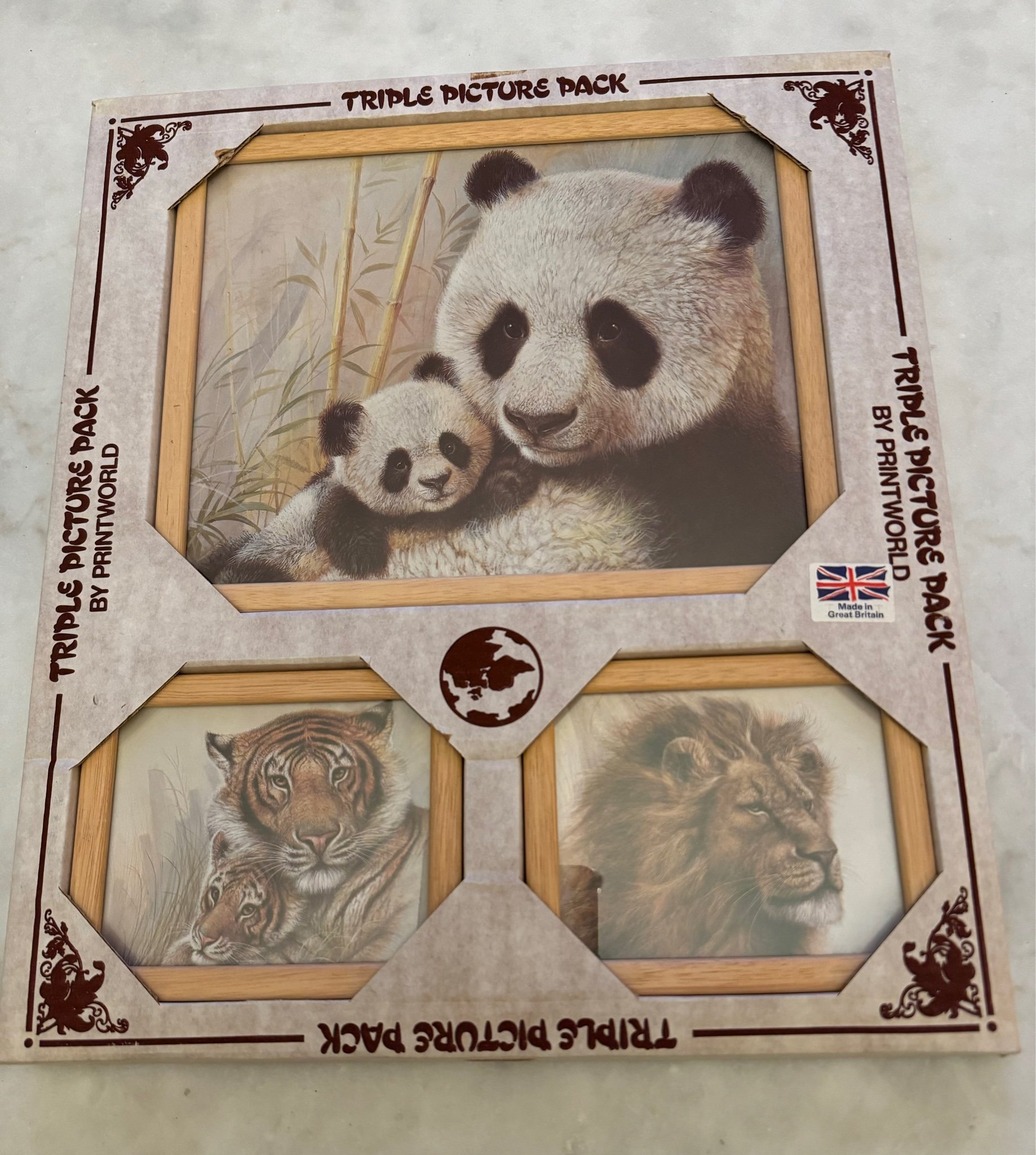 Triple Picture Pack- panda lejon och tiger tavlor | Köp på Tradera ...