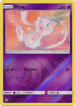 Mew - 32/68 - Rare Reverse Holo - Sun & Moon: H.. | Köp på Tradera ...