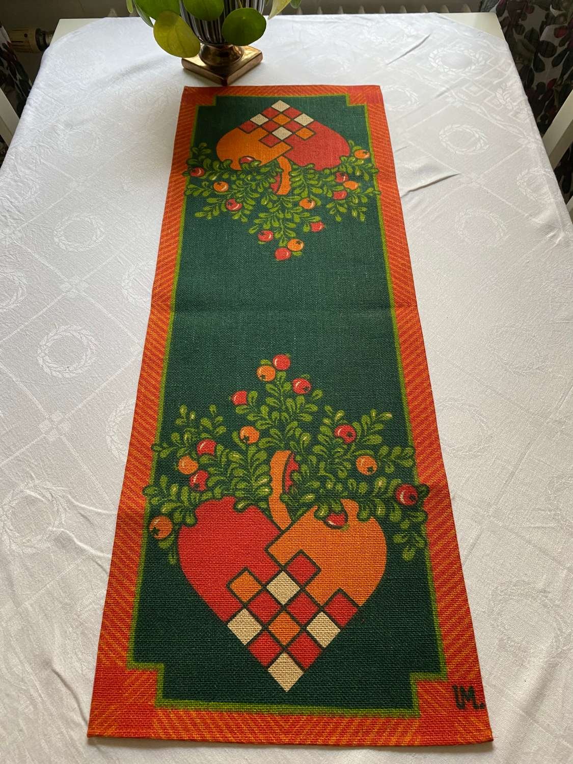 Retro duk bordsduk löpare julduk jul jute signe.. | Köp på Tradera ...