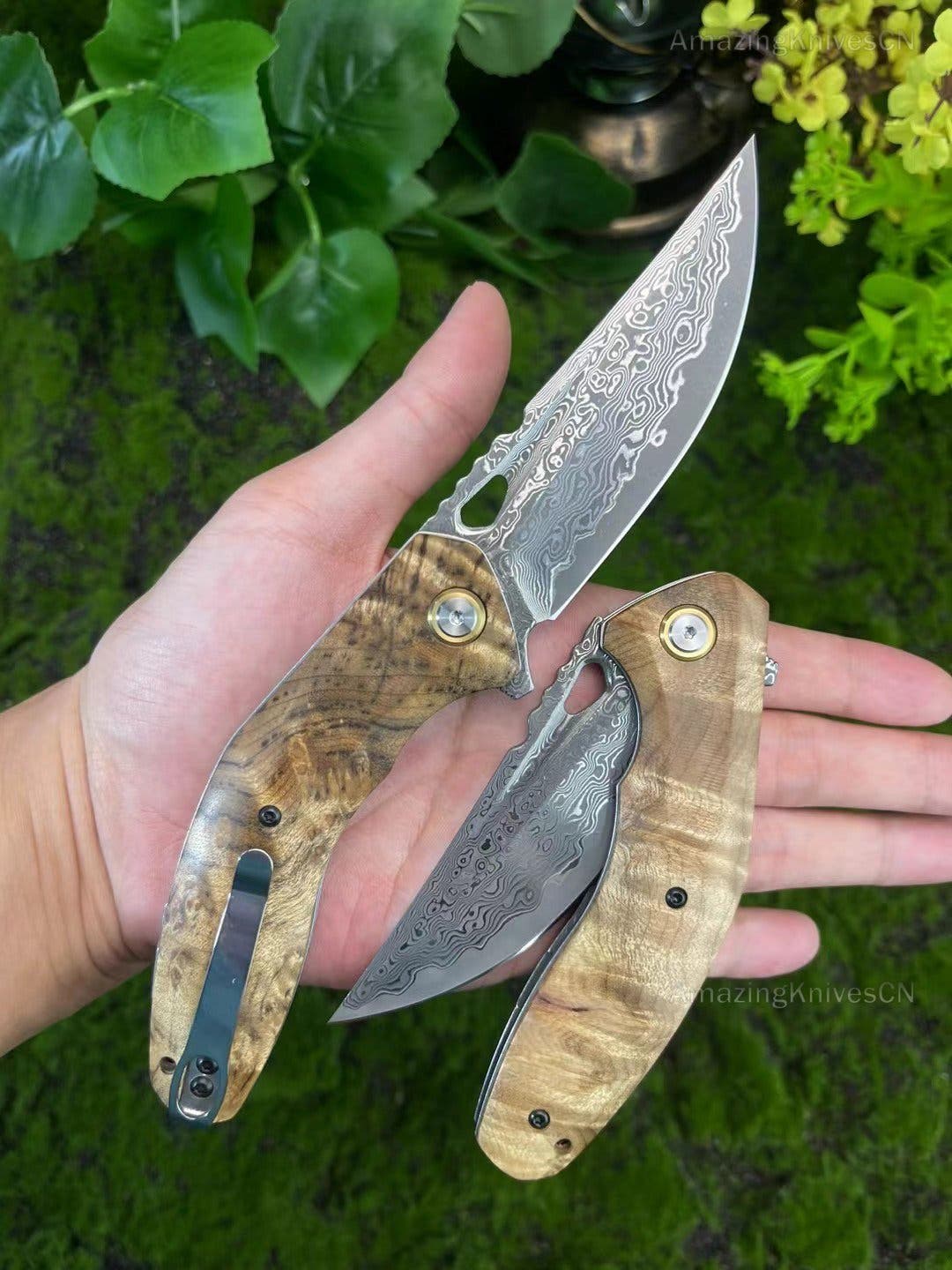 Damaskus Jakt fällbar fickkniv Survival Kullage.. | Köp på Tradera ...