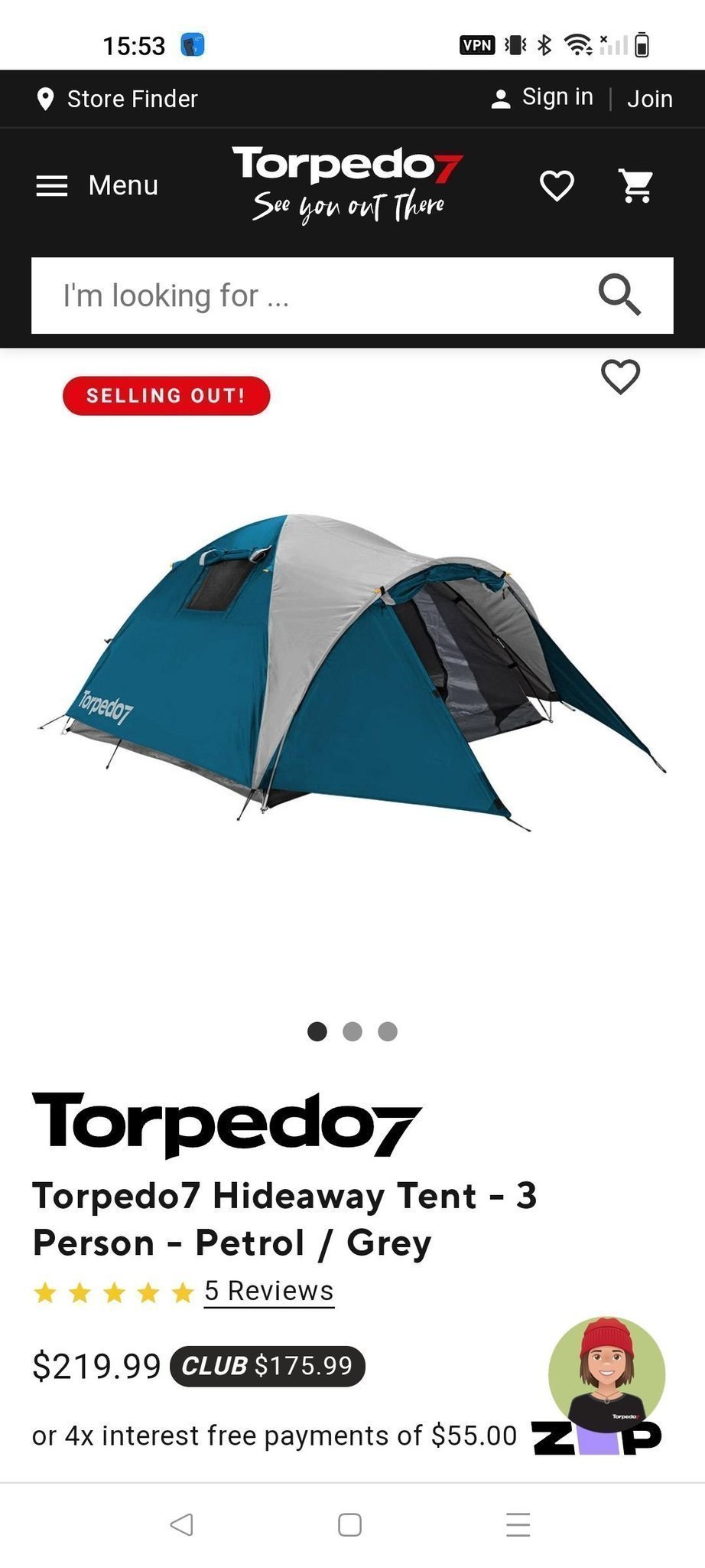 Se produkter som liknar Torpedo 7 hideaway 3 person t.. på Tradera ...