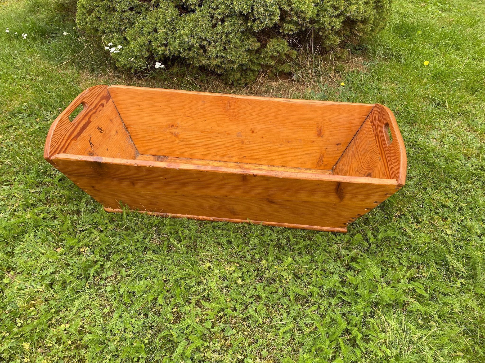 Antik,stort Trä tråg/ låda med handtag, 1 m lång | Köp på Tradera ...
