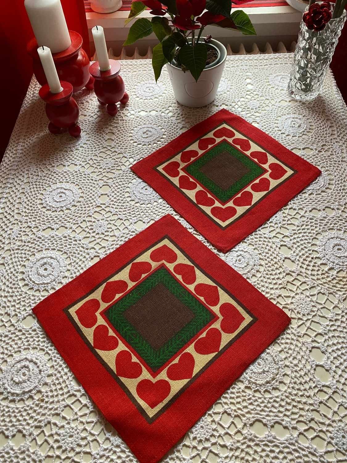 2 retro julduk duk bordsduk jul | Köp på Tradera (617607007)