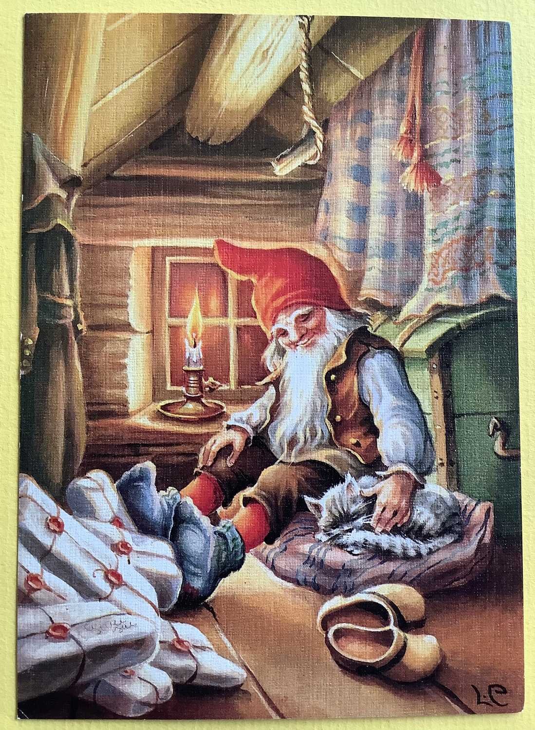 Julkort Tomte klappar katt LC Lars Carlsson | Köp på Tradera (666903090)