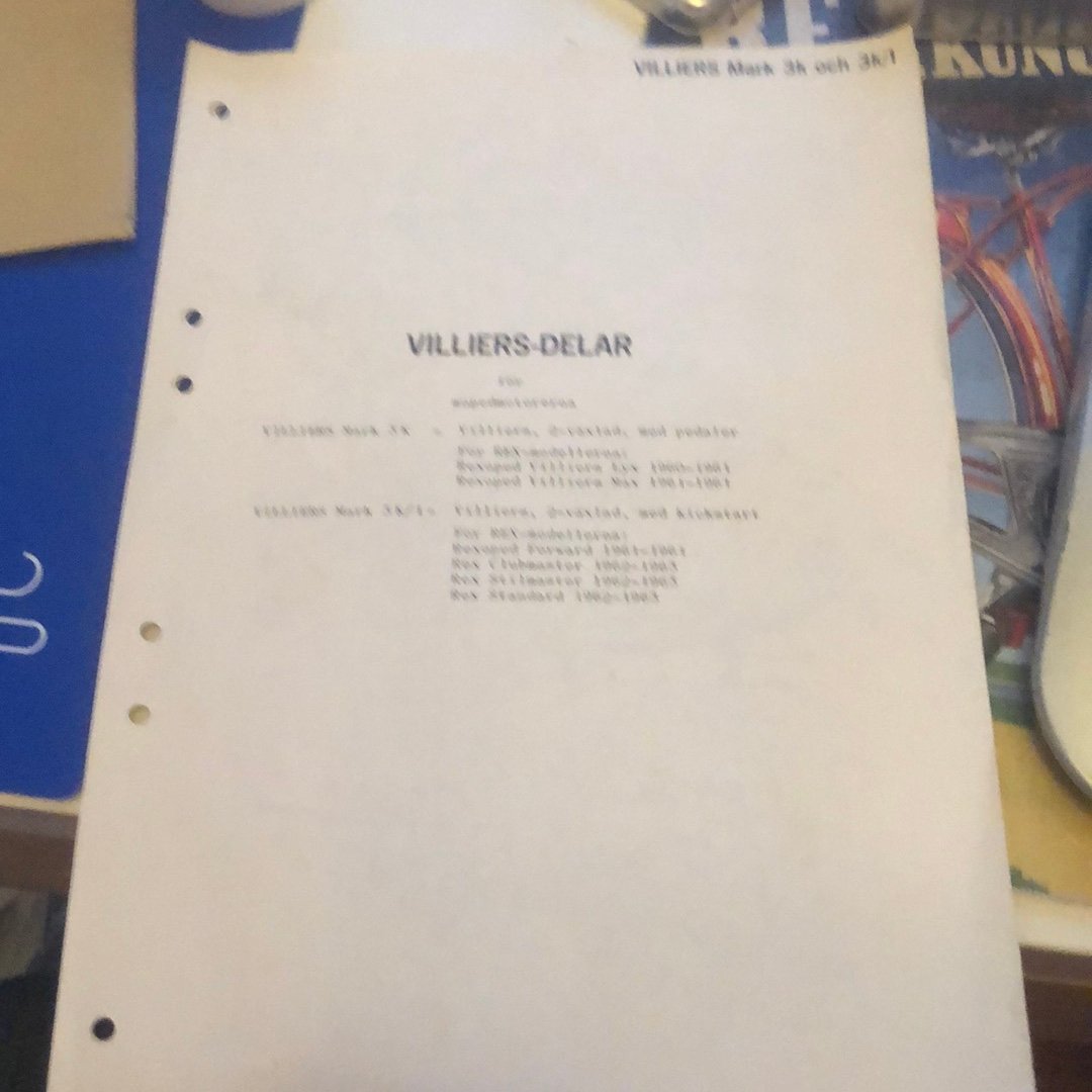 För REX mopeder: Villiers Mark 3k och 3k/1 rese.. | Köp på Tradera ...