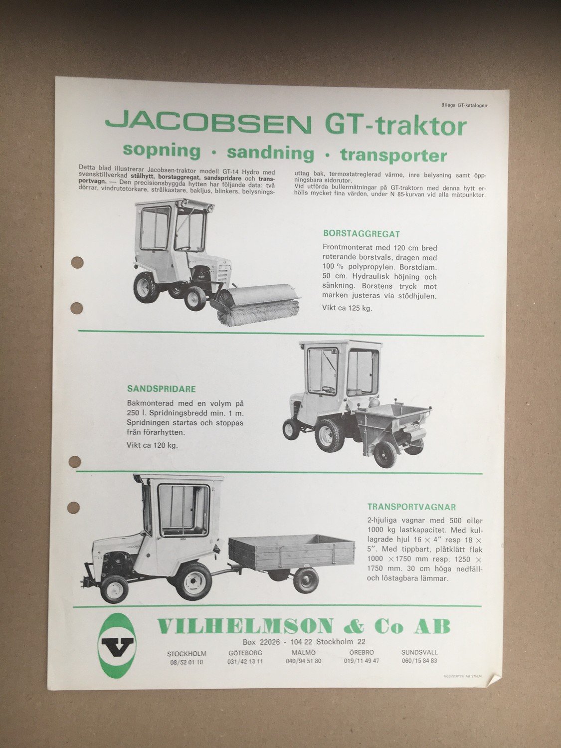 Se produkter som liknar Försäljningsblad JACOBSEN GT-.. på Tradera ...