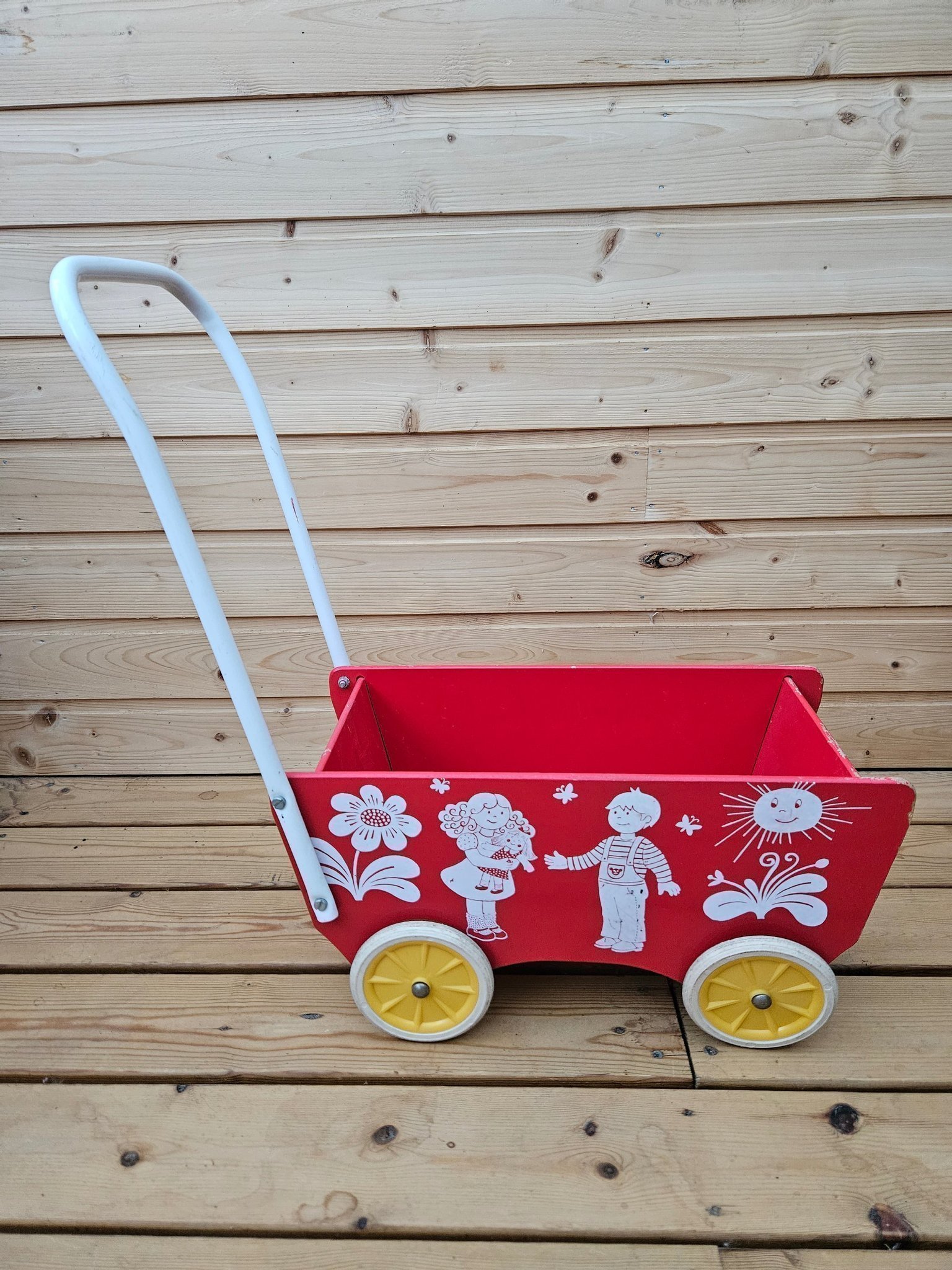 Micki lära gå vagn röd vit gul barn leksak 80-t.. | Köp på Tradera ...