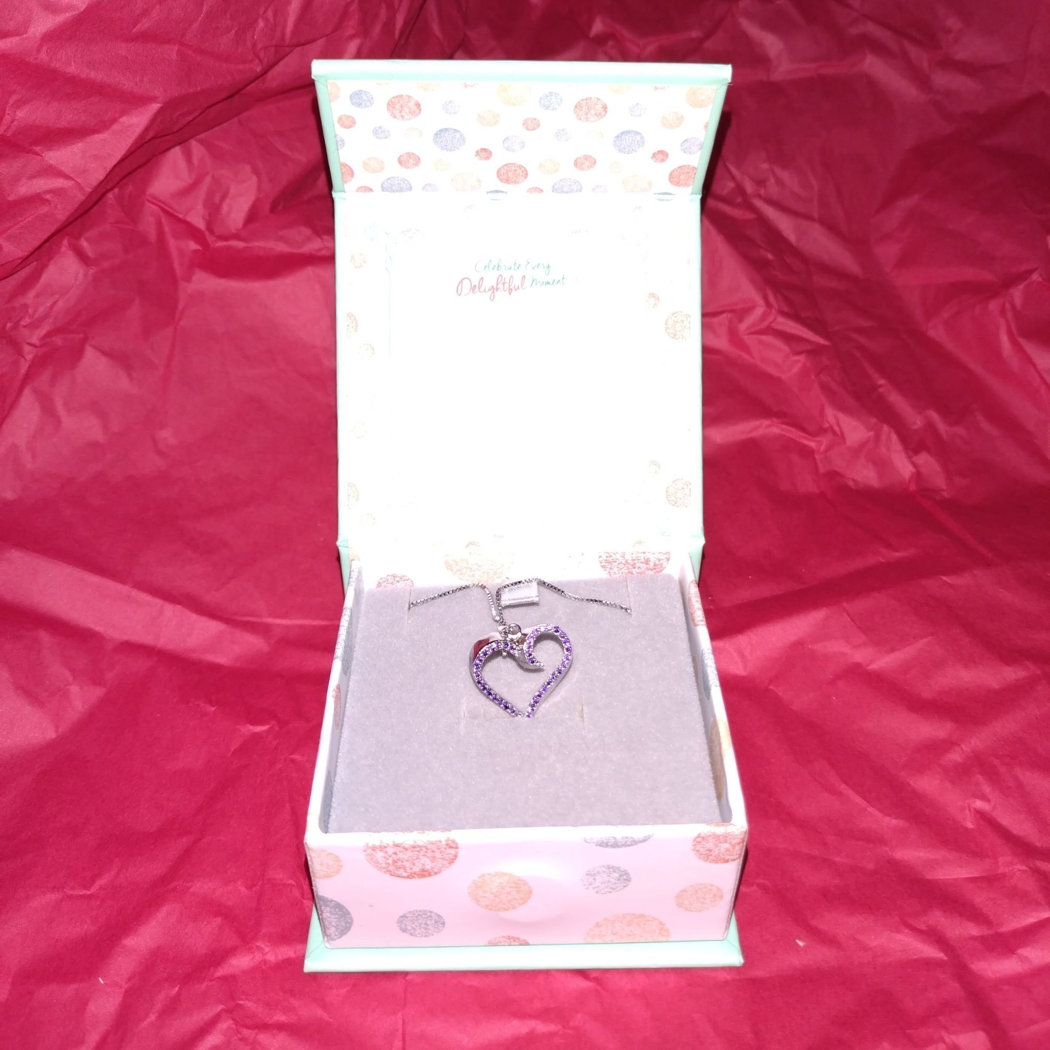 Vackert silver halsband med berlock hjärta med .. | Köp på Tradera ...