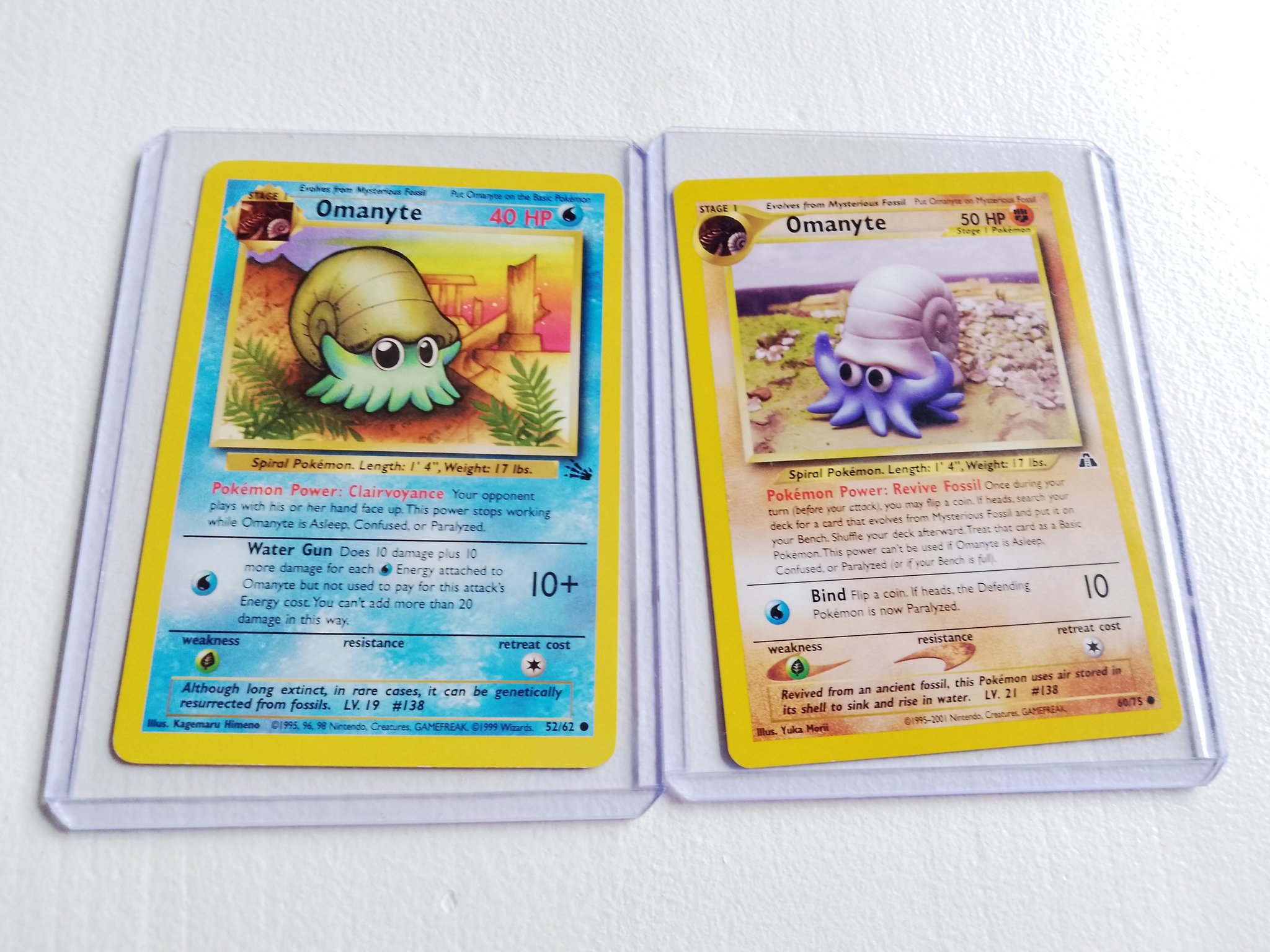 2 st Omanyte Fossil Pokémonkort 52/62 och 60/75 | Köp på Tradera ...