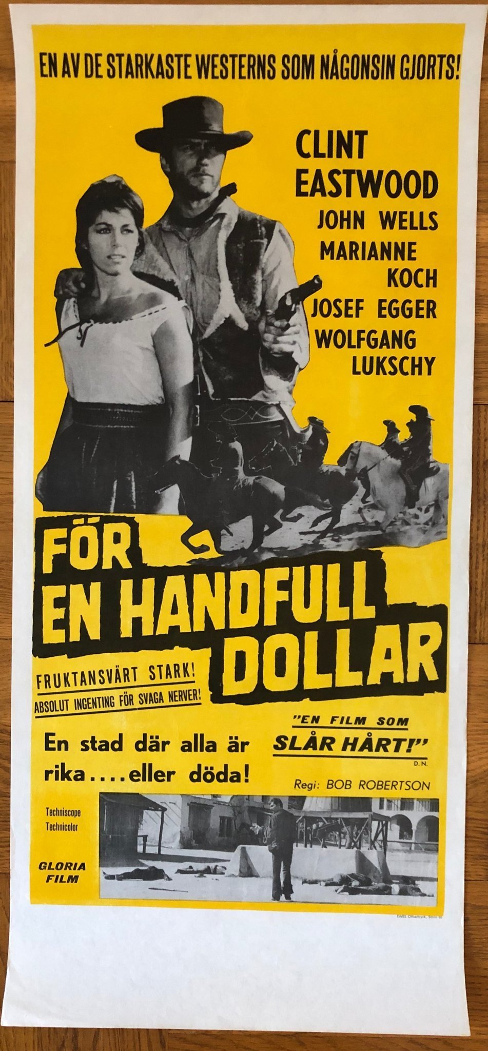 FÖR EN HANDFULL DOLLAR, Clint Eastwood, Äkta svensk filmaffisch från ...
