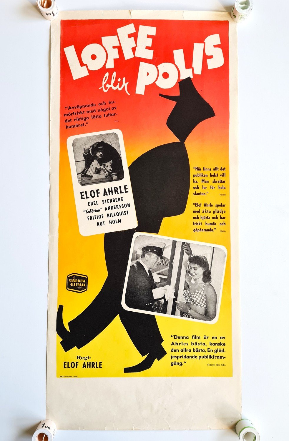 LOFFE BLIR POLIS 1950 FILM AFFISCH POSTER Edel .. | Köp på Tradera ...