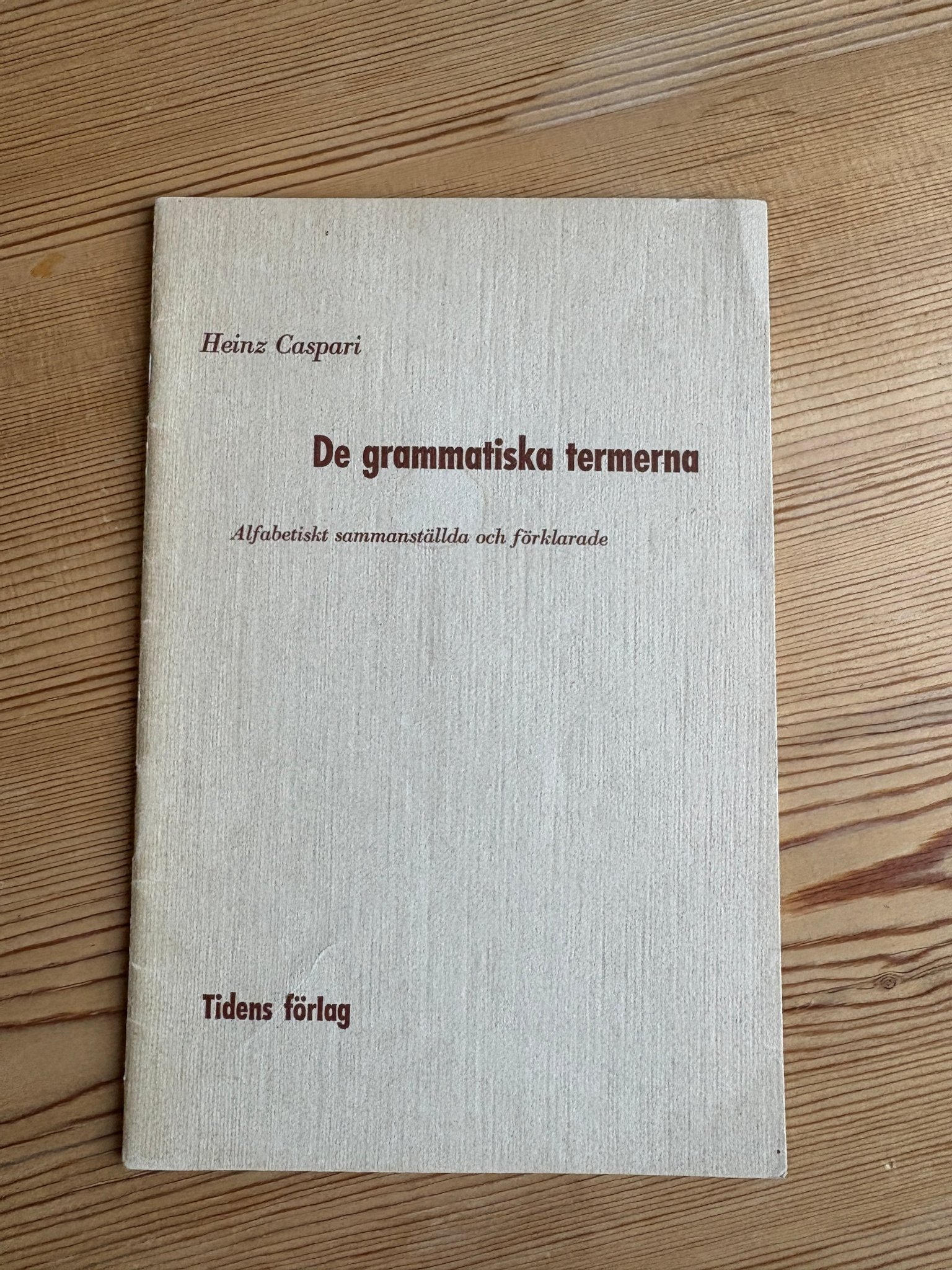 De grammatiska termerna av Heinz Caspari, 1937 .. | Köp på Tradera ...