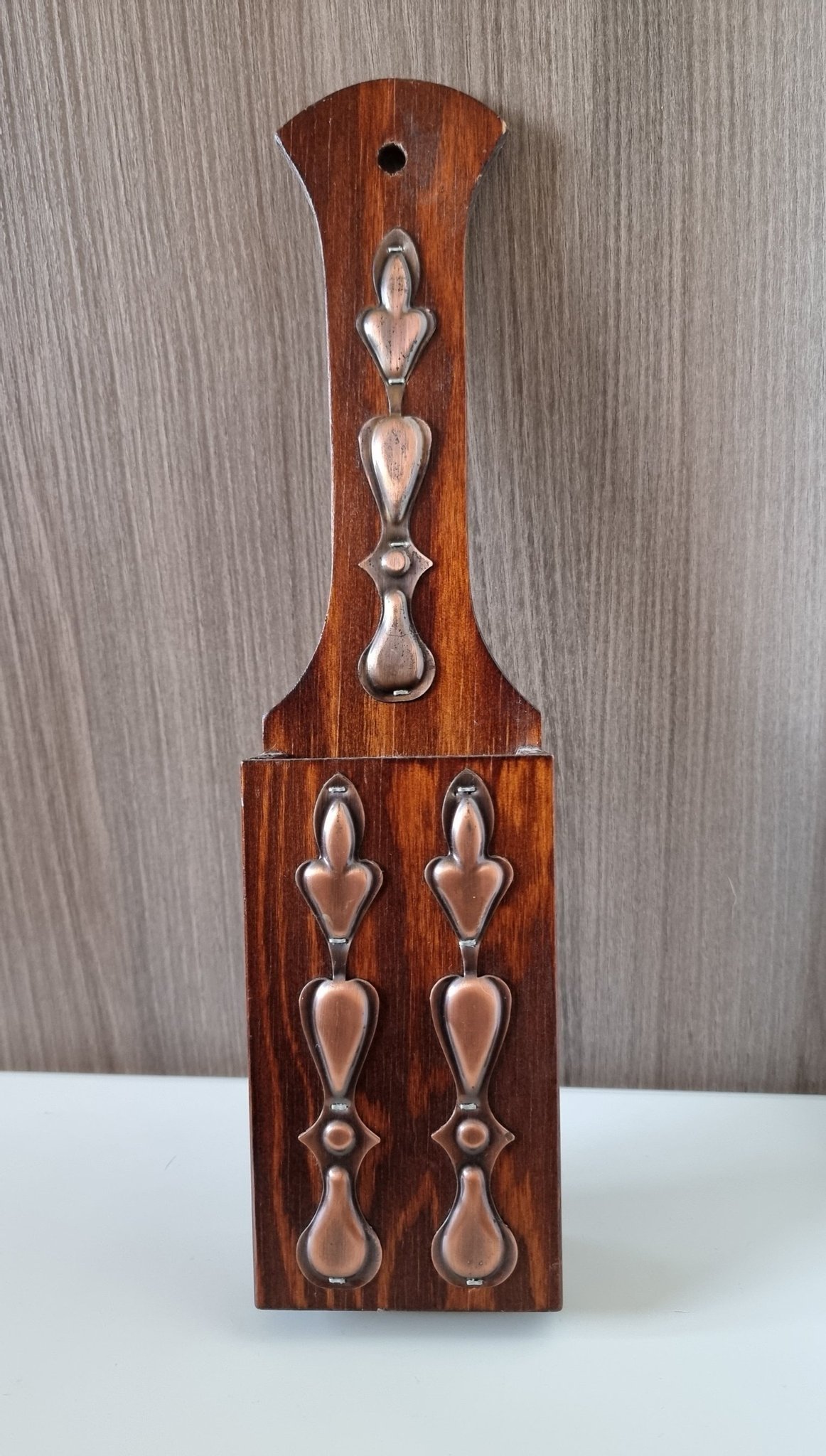 Tändstickshållare, trä & koppar, design Eric Da.. | Köp på Tradera ...