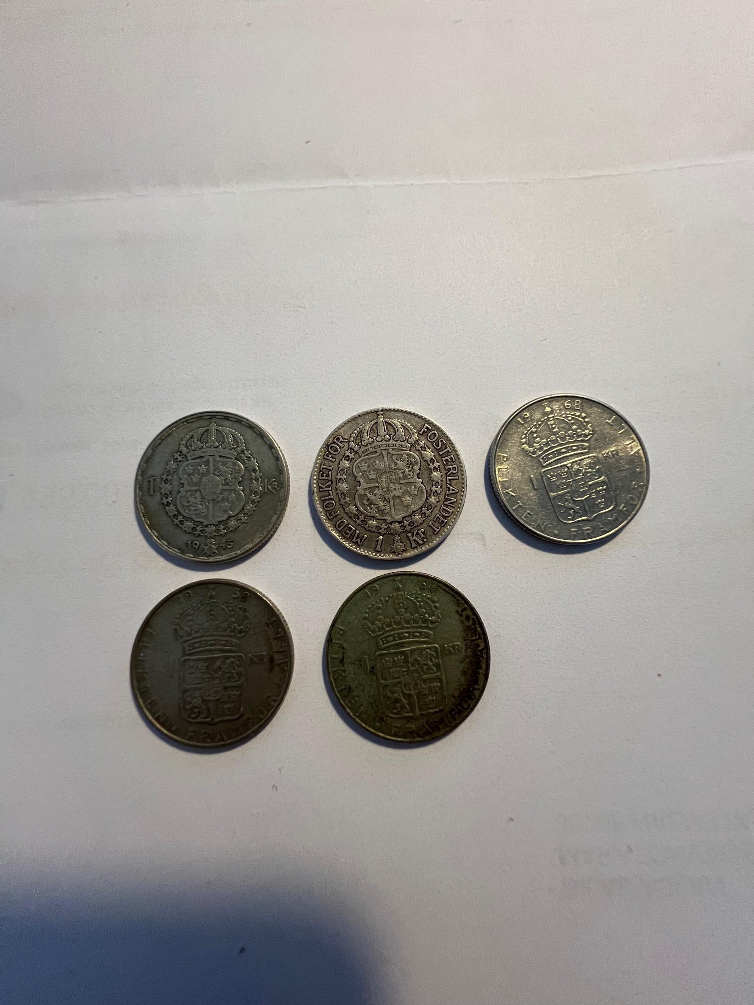 Sverige 1 Krona silver – 5 st – 1941–1968 – Gus.. | Köp på Tradera ...