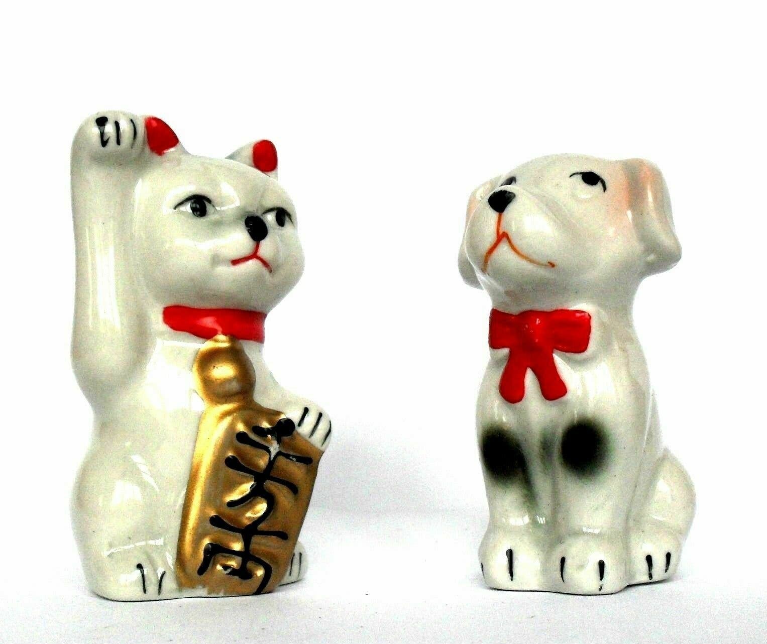 Kitchen & Dining Vintage Dog and Cat Salt and Pepper Pots Salt & Pepper ...