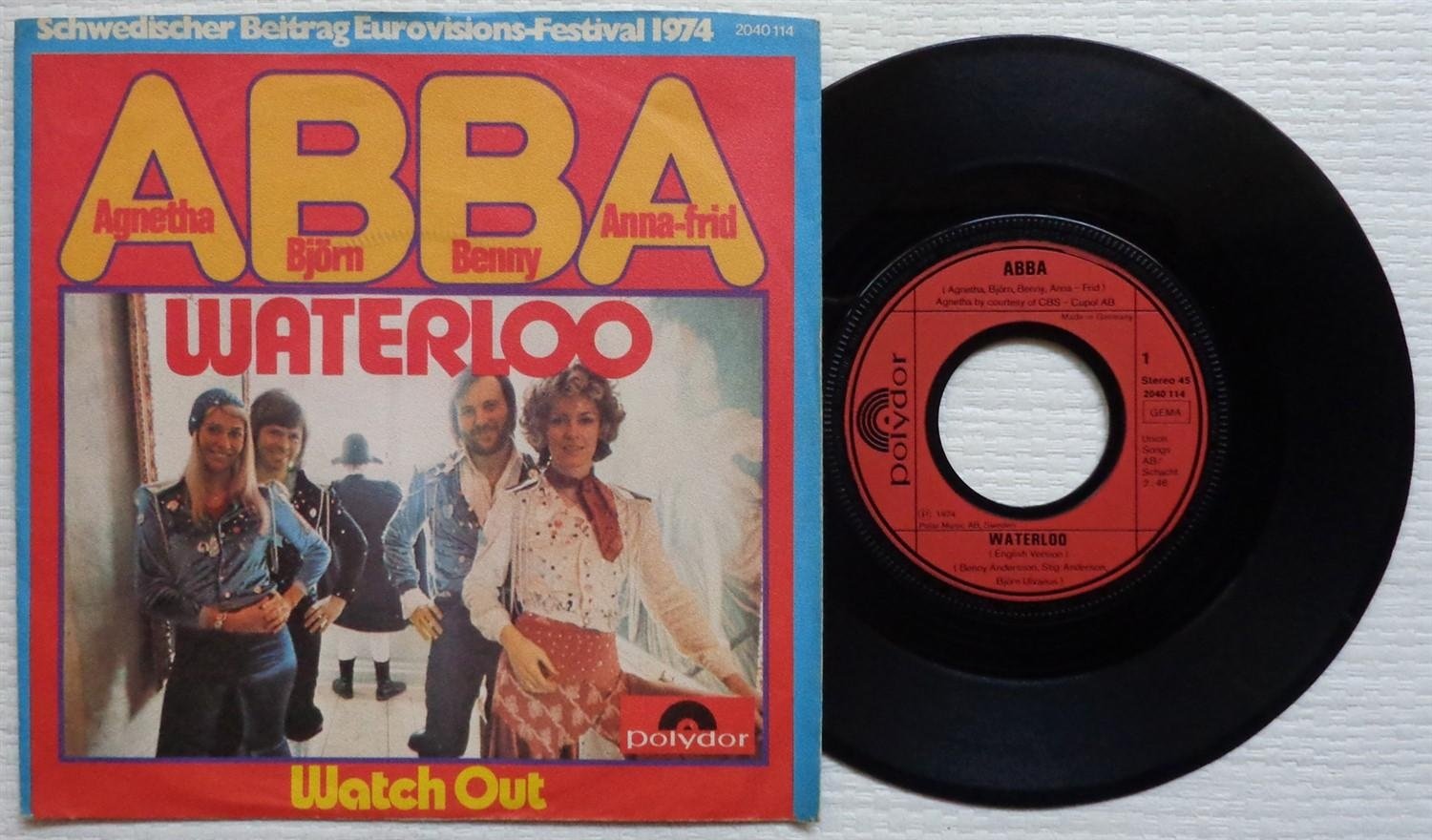 ABBA 'Waterloo' 1974 German 7" - ENGLISH VER. | Köp på Tradera (665210701)