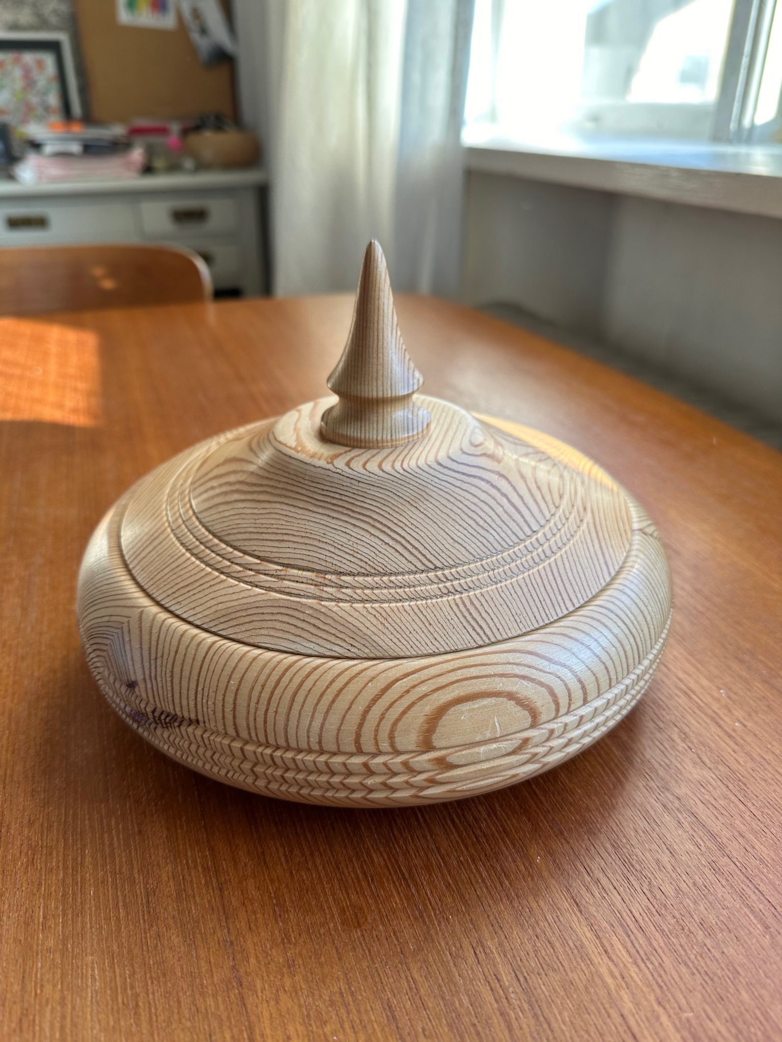 Furu pine tree Träskål med lock svarvad lockask.. | Köp på Tradera ...