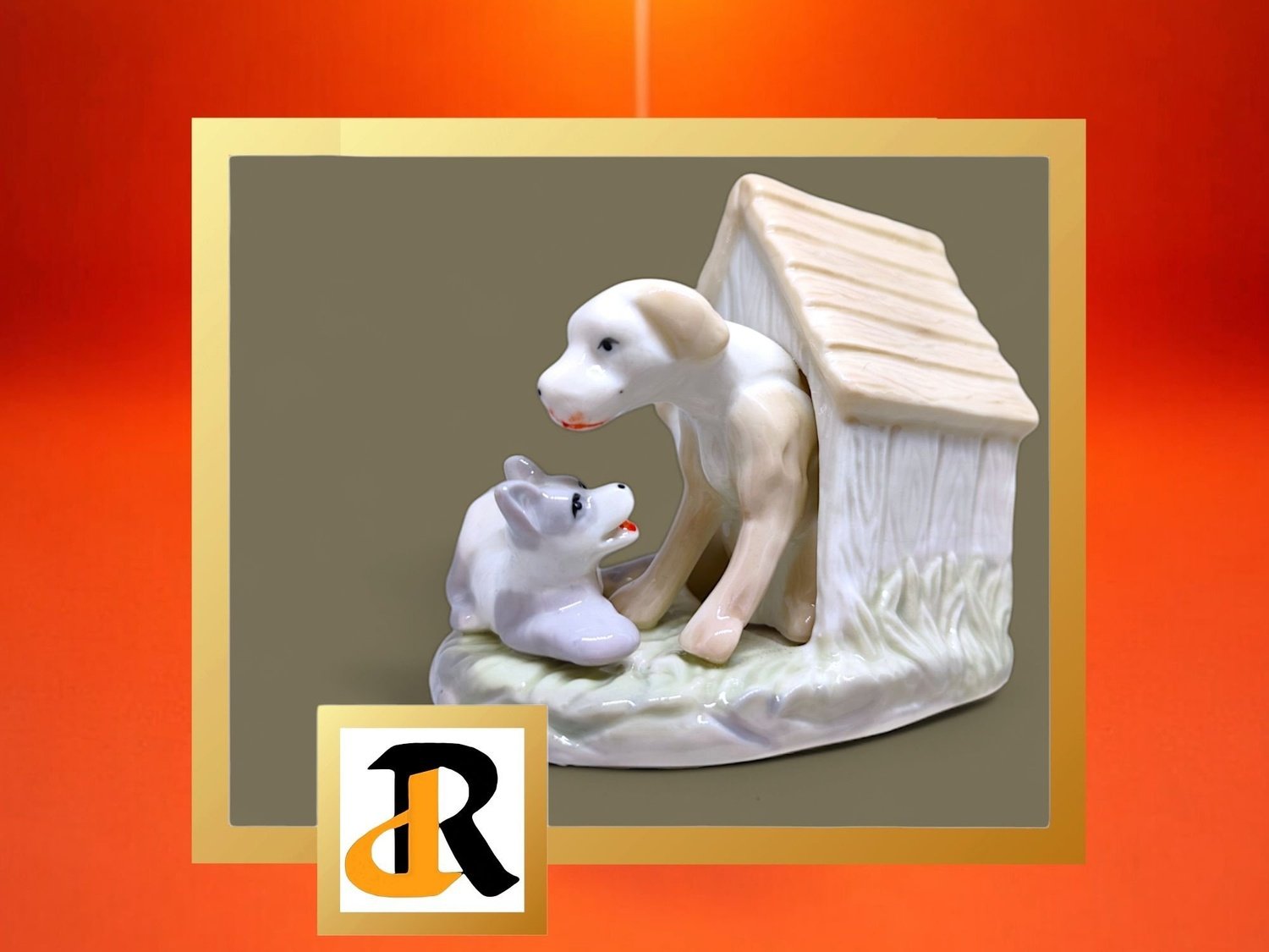 Vintage från 60 talet hund figurer med hundkoja.. | Köp på Tradera ...