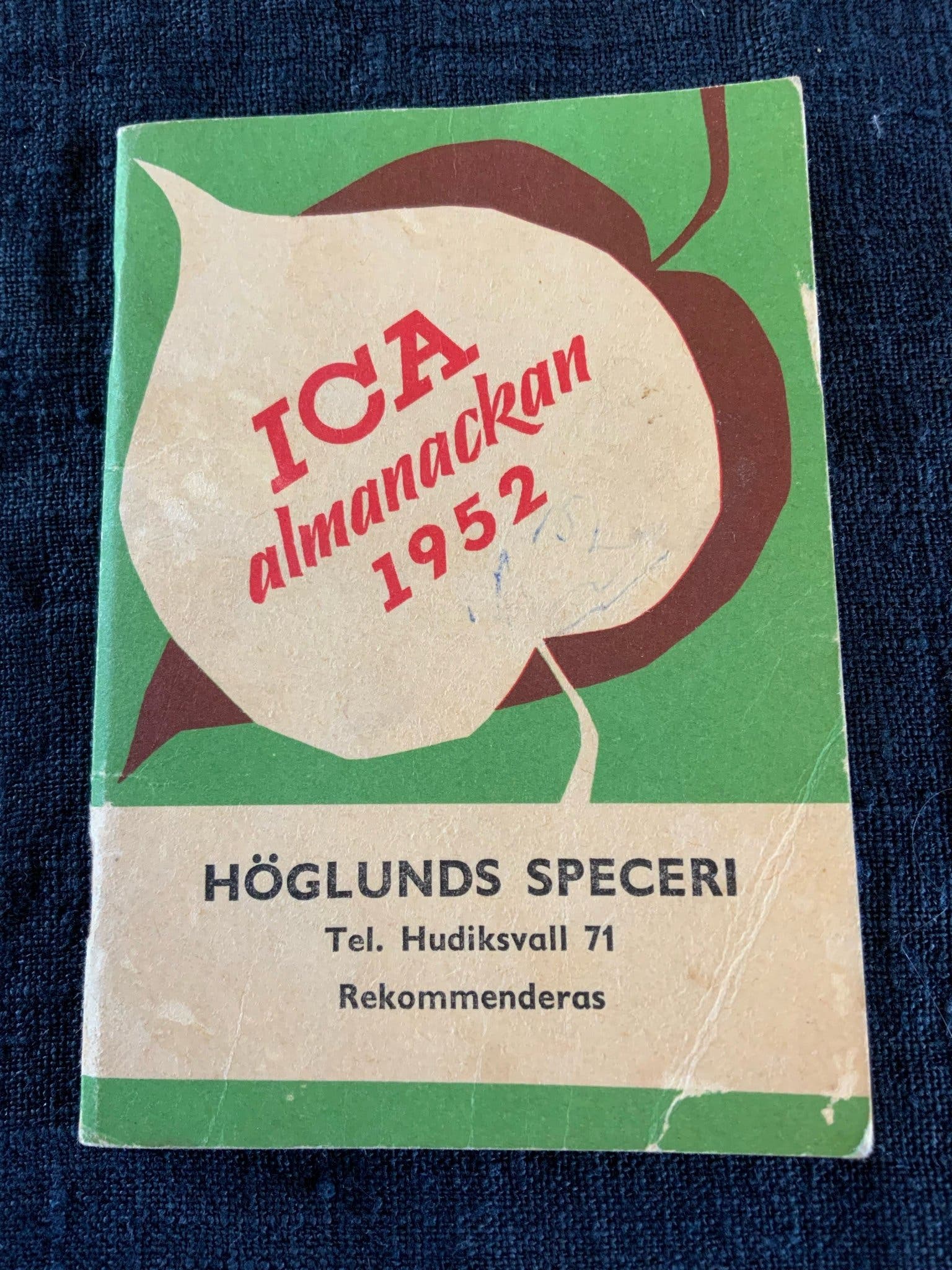 ICA Almanackan 1952 Höglunds speceri Hudiksvall | Köp på Tradera ...