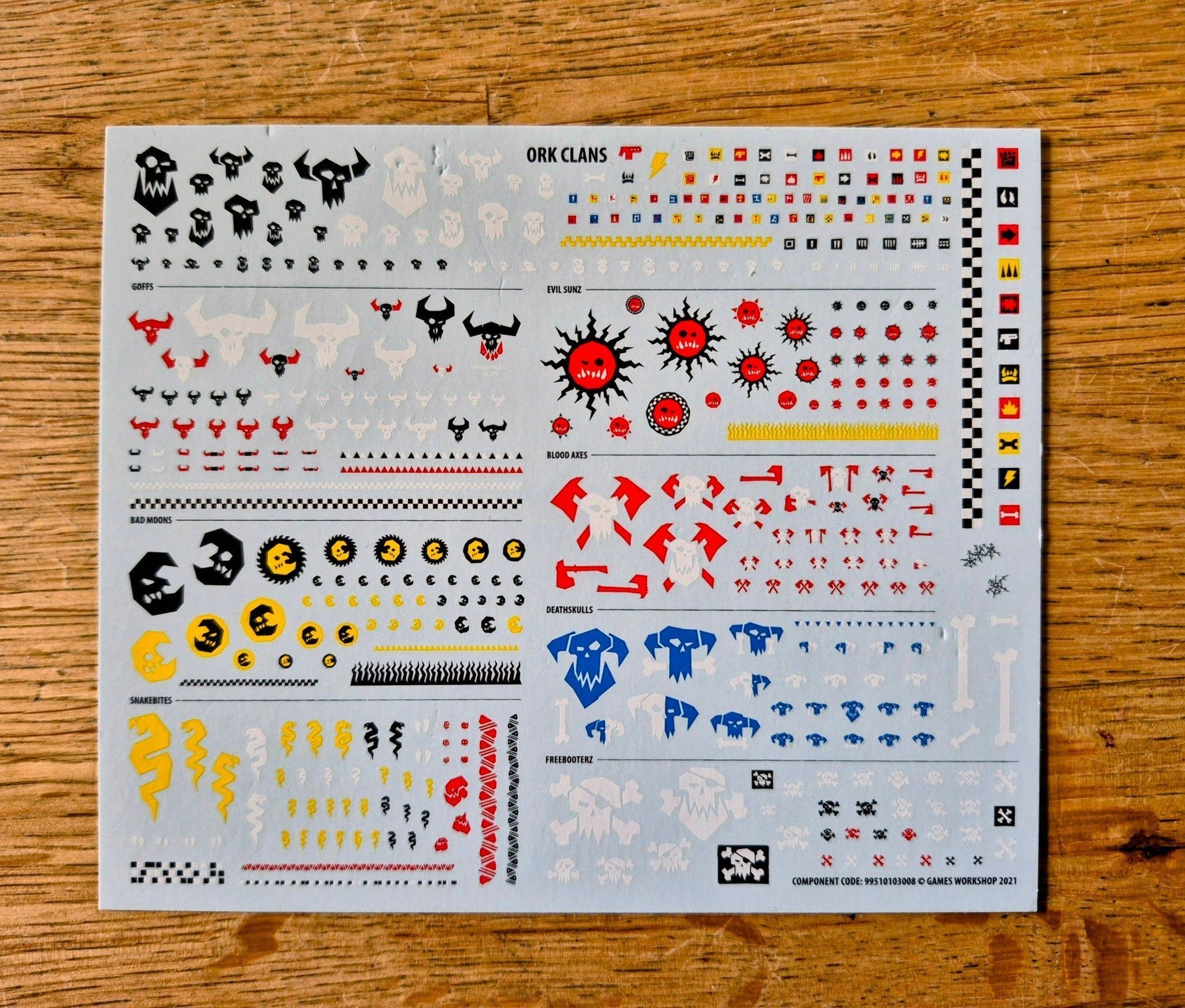 Warhammer 40K Ork Clans Transfersheet | Köp på Tradera (702672713)