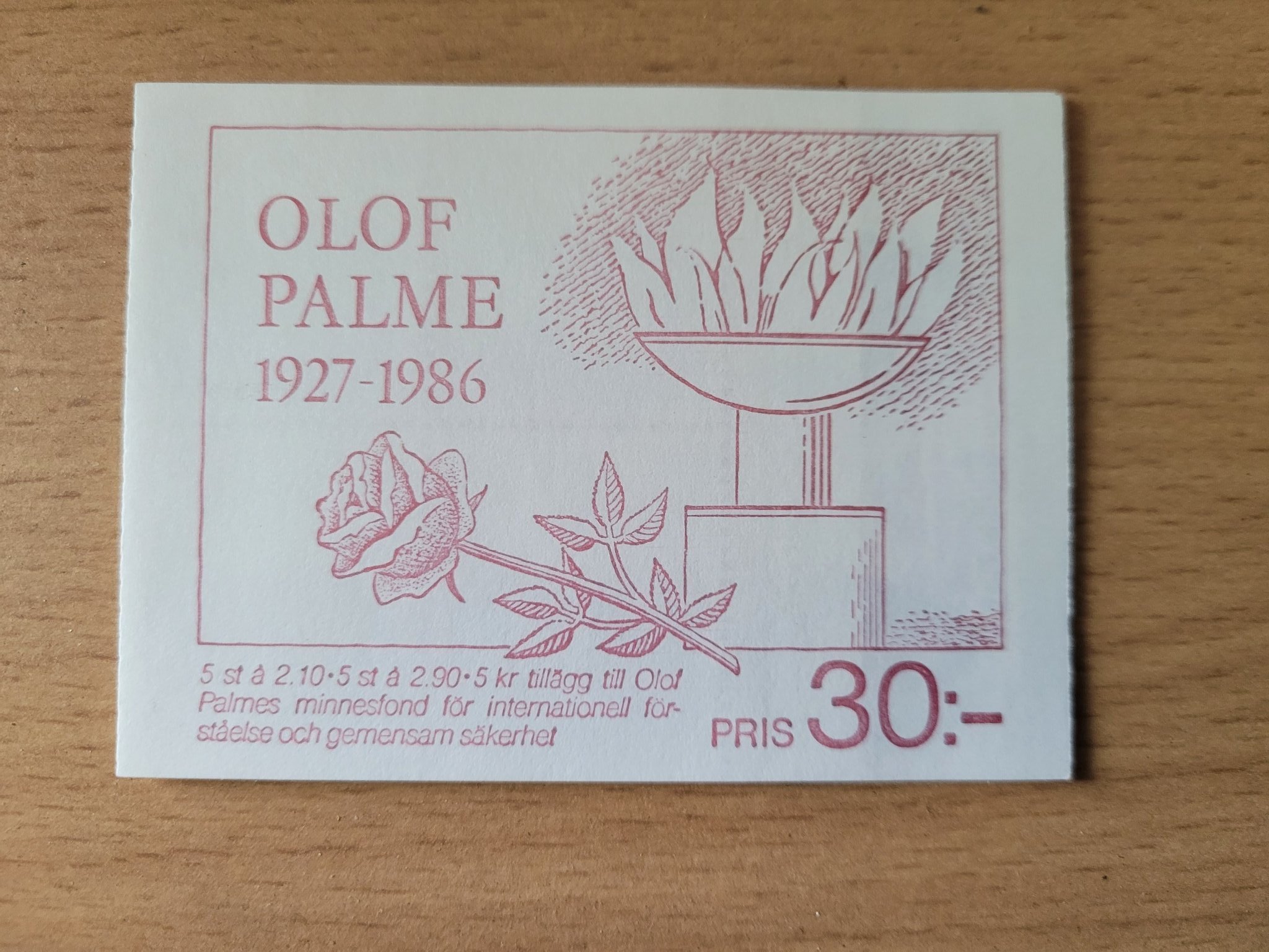 olof palme 1986 , frimärkshäfte , sverige , nom.. | Köp på Tradera ...