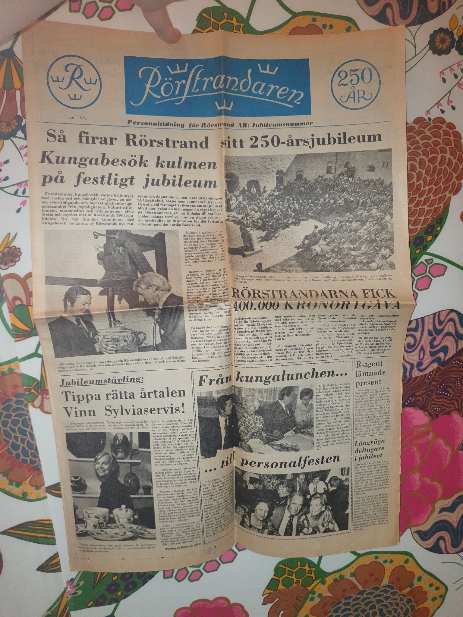 Rörstrand Jubileumstidning 1976 kung Carl Gusta.. | Köp på Tradera ...