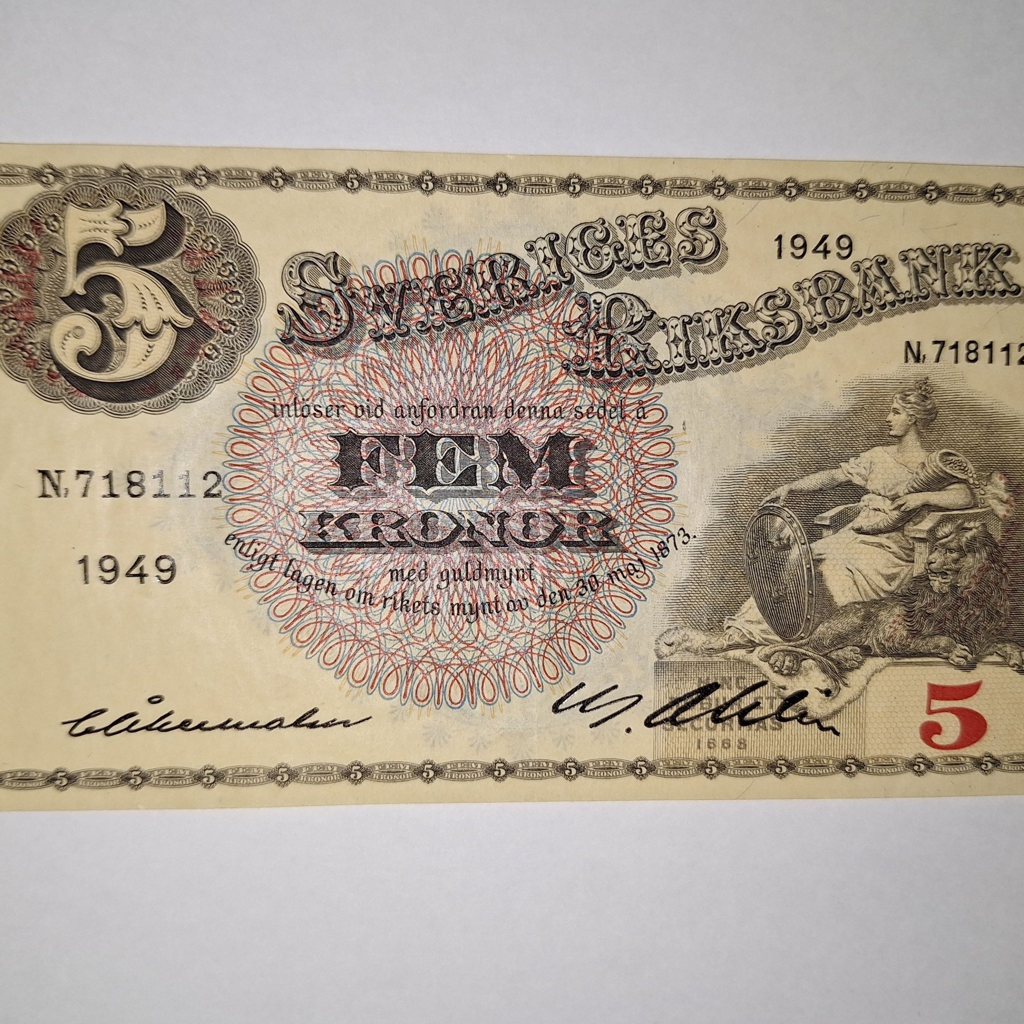 Se produkter som liknar 5-Kronors sedel 1949 på Tradera (624447616)