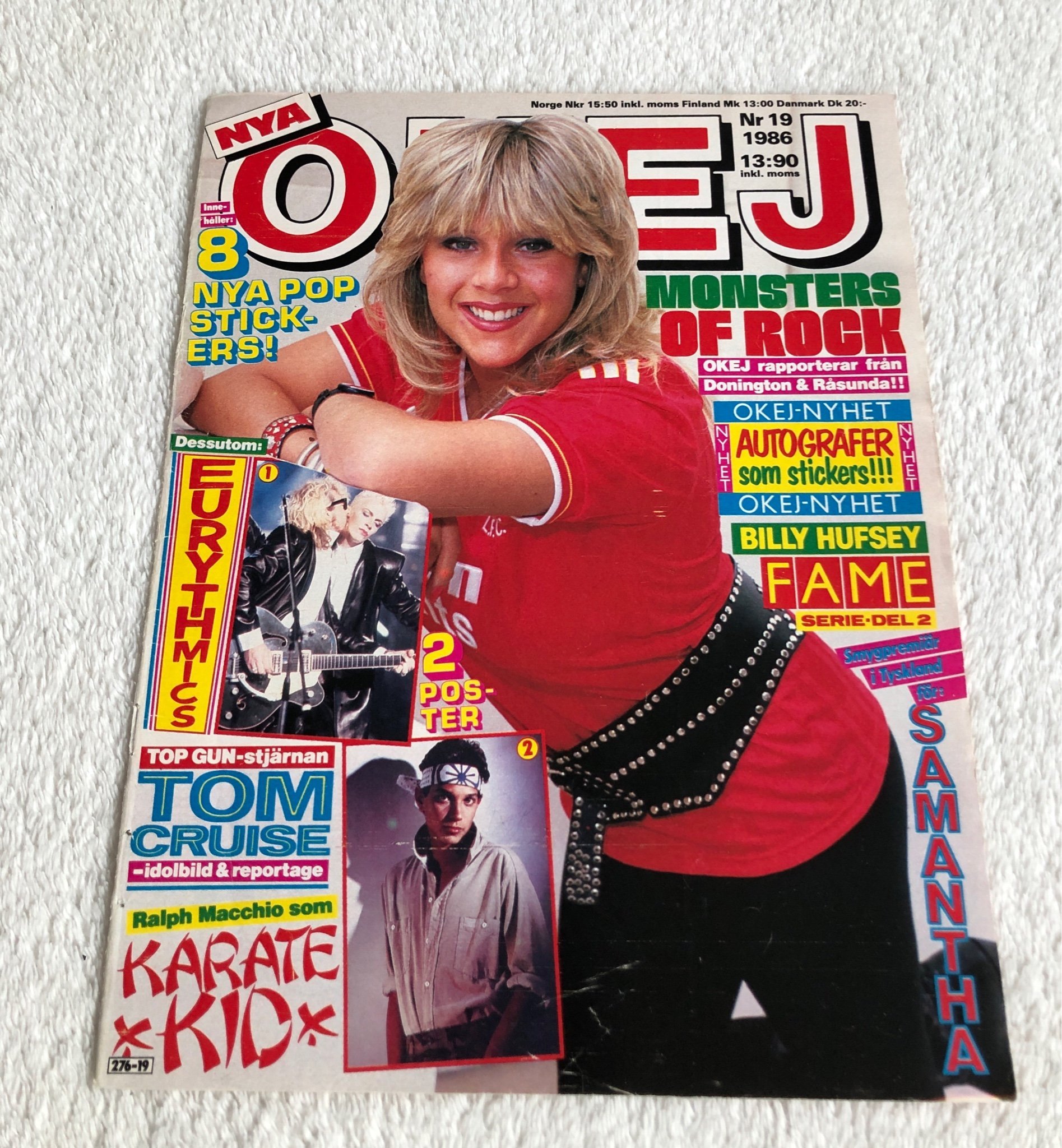 SAMANTHA SAM FOX affisch urklipp poster tidningen Okej 1980-tal