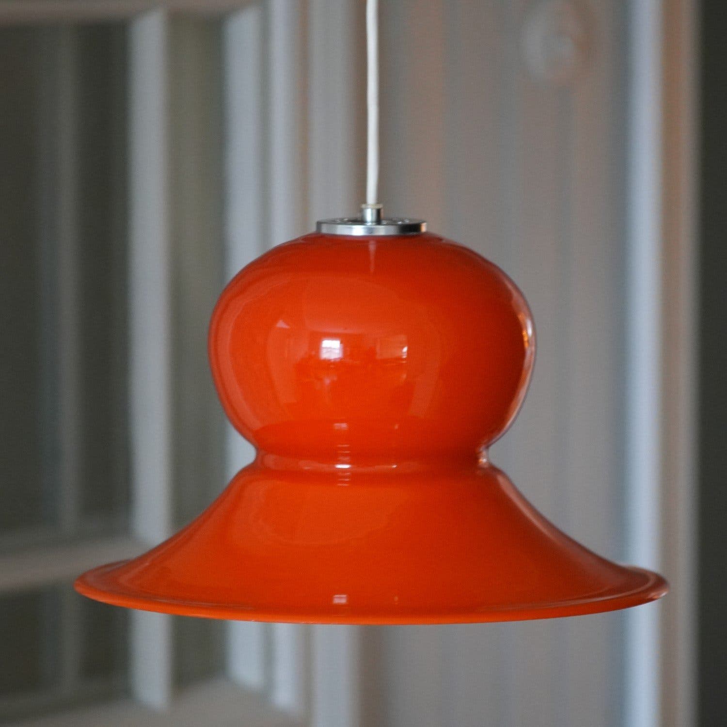 Taklampa 60-tal 70-tal orange.. | Köp från interiör1900 på Tradera ...