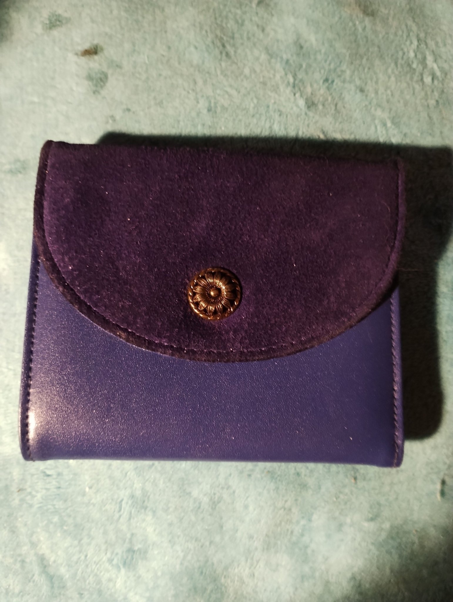 Snygg Blå Plånbok i skinn och mocka! | Köp på Tradera (706291043)